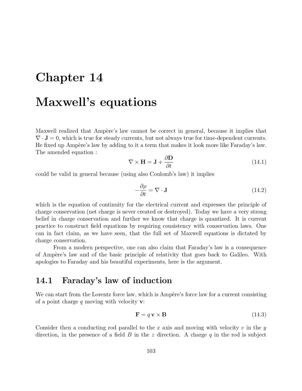 Maxwell’s Equations - Electromagnetic Theory 1 | PHY 6346 - Docsity