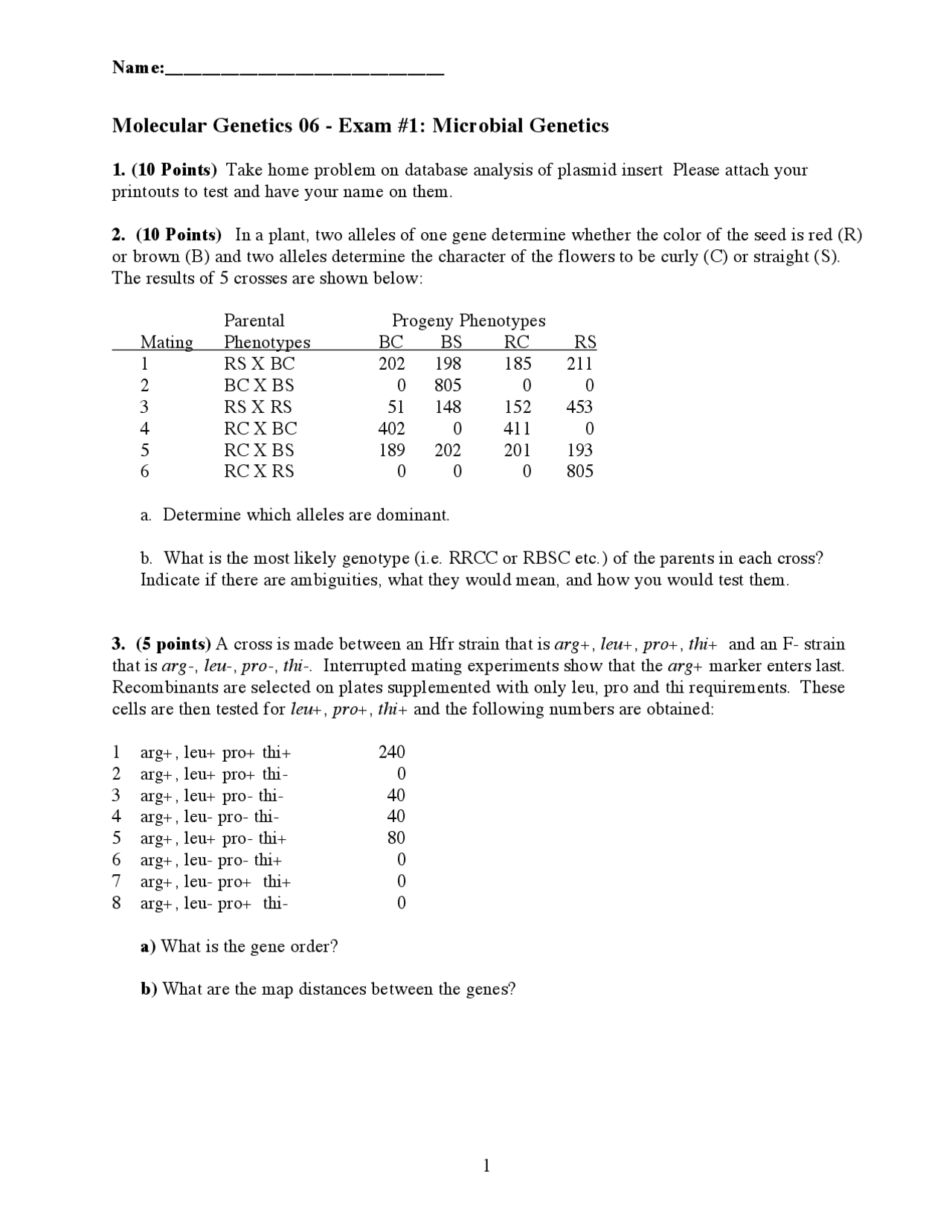 11 Solved Problems On Microbial Genetics Exam 1 202 201 Docsity