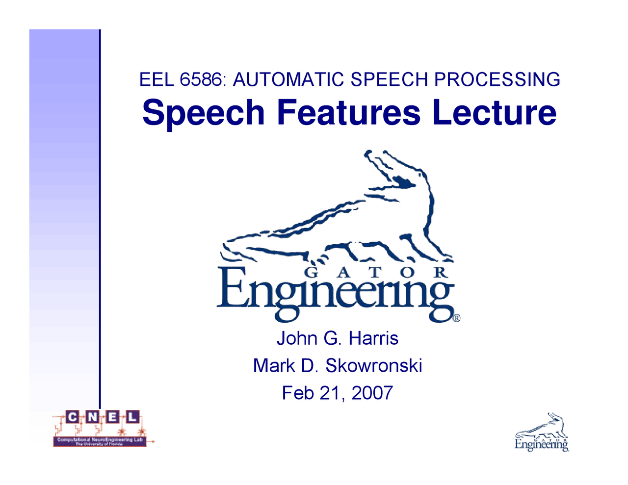An Introduction To Automated Speech Processing Eel 6586 Docsity