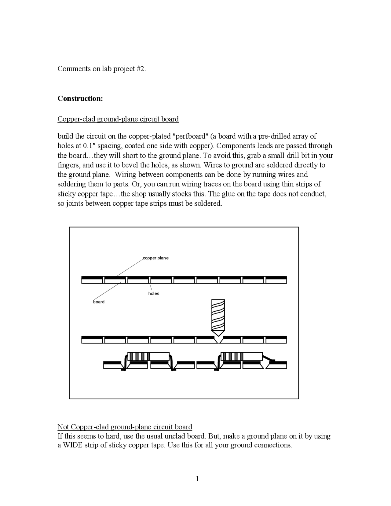 Copper Clad Ground Plane Circuit Board - Project 2 | ECE 137B - Docsity