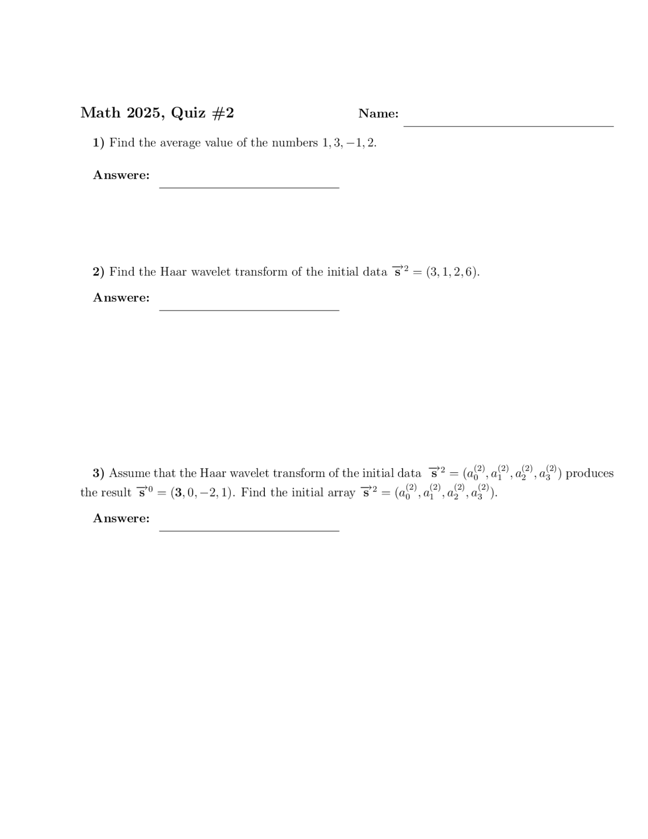 14 Questions on Integral Transforms and Their Applications - Quiz 2 ...