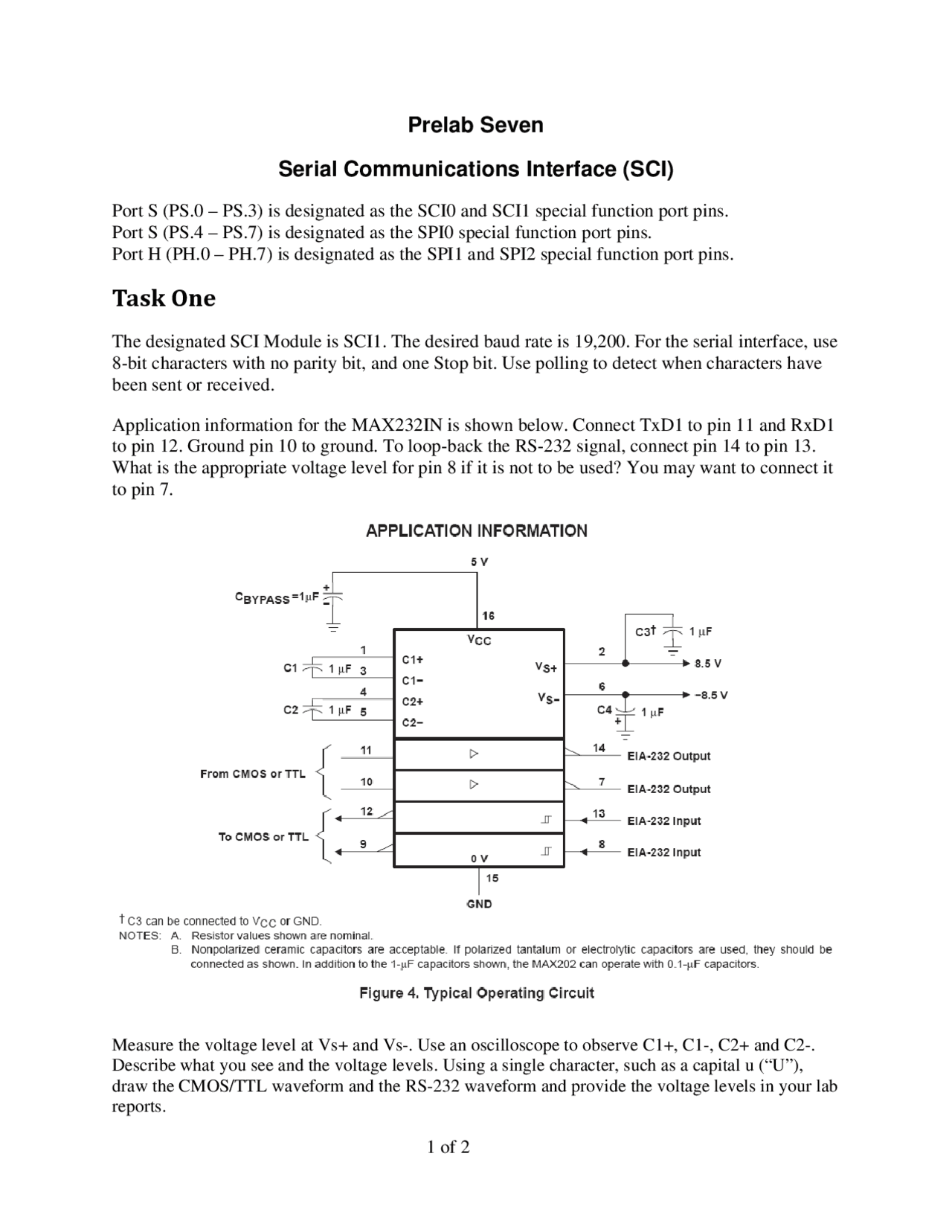 Serial Communications Interface Prelab 7 Ece 4510 Docsity