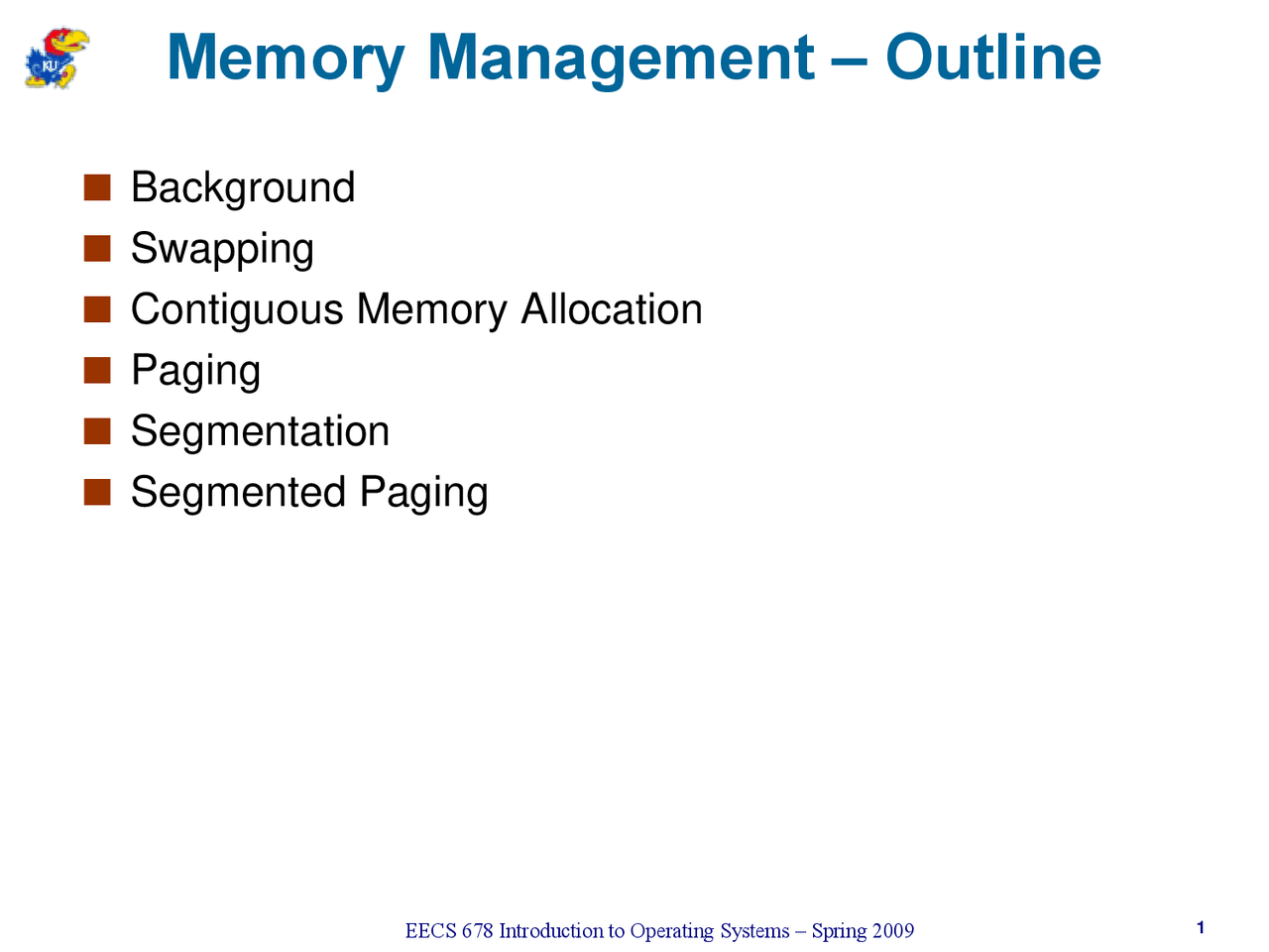 Memory Management Lecture Notes Eecs 678 Docsity