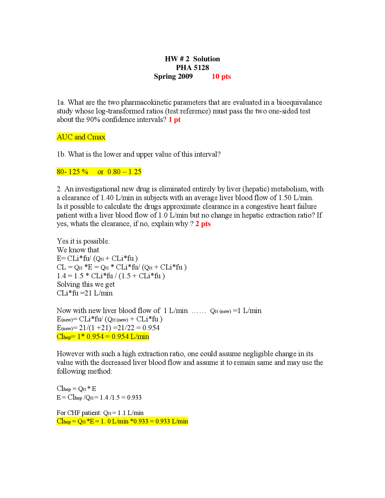 Homework 2 With Solutions For Dose Optimization Ii Pha 5128 Docsity