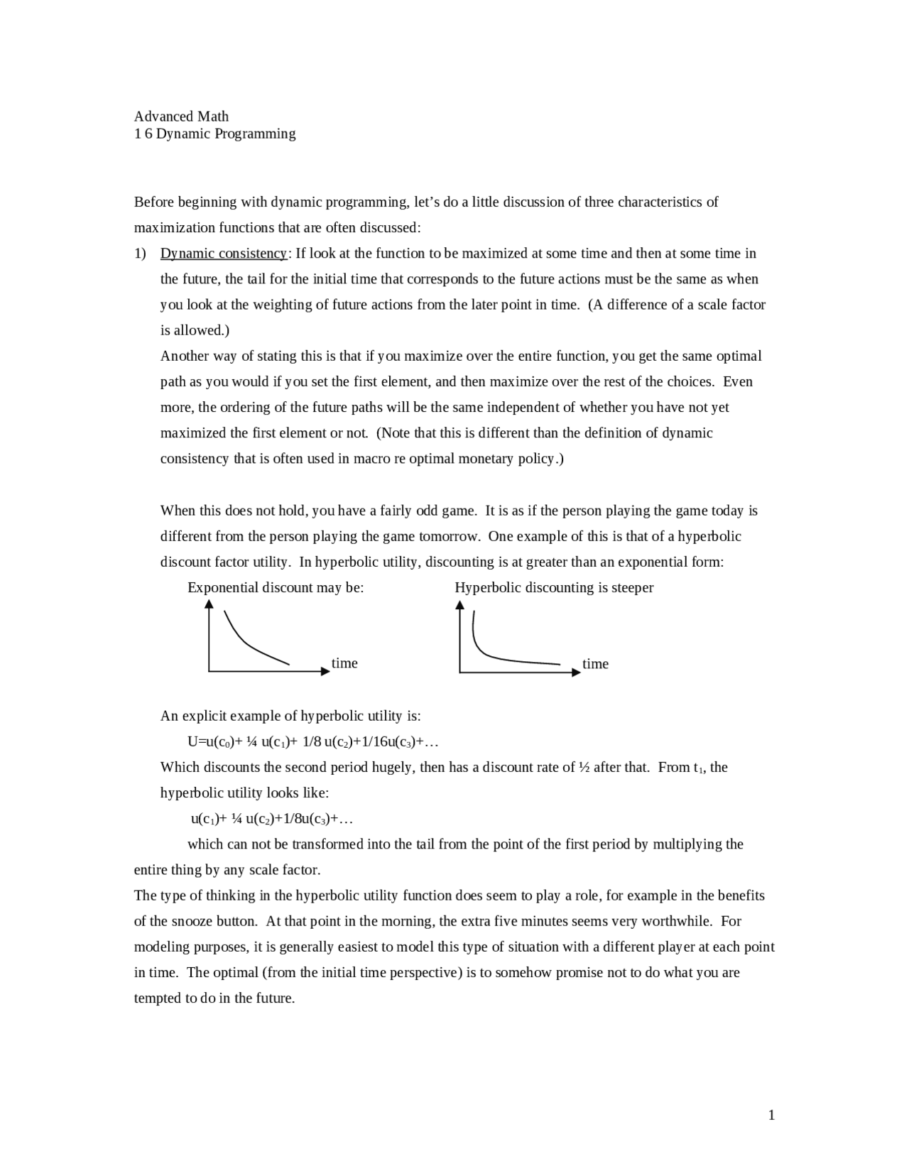 Dynamic Programming Advanced Mathematics Methodology Macroeconomics