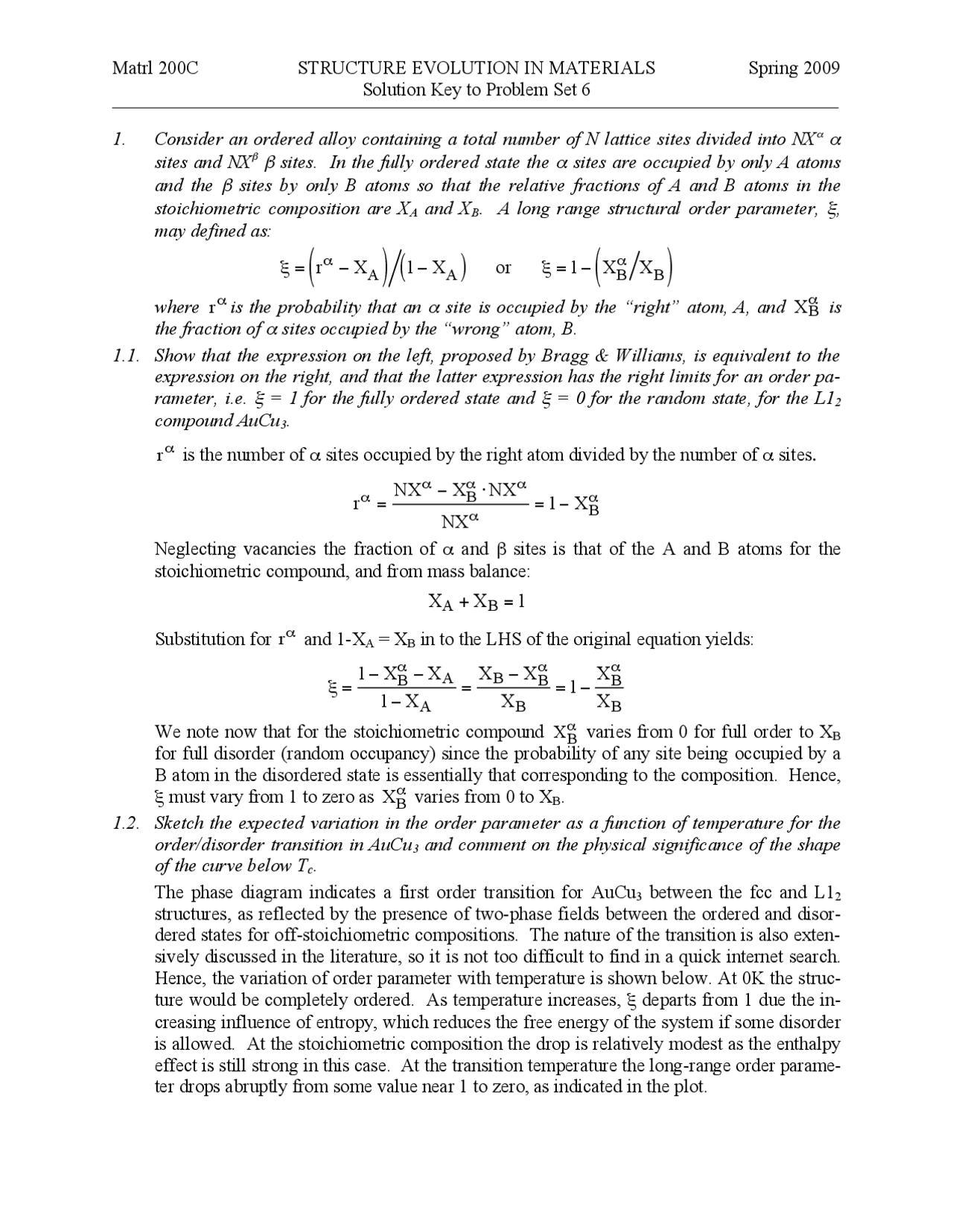 Structure Evolutions in Material - Assignment 6 | MAT 200C - Docsity
