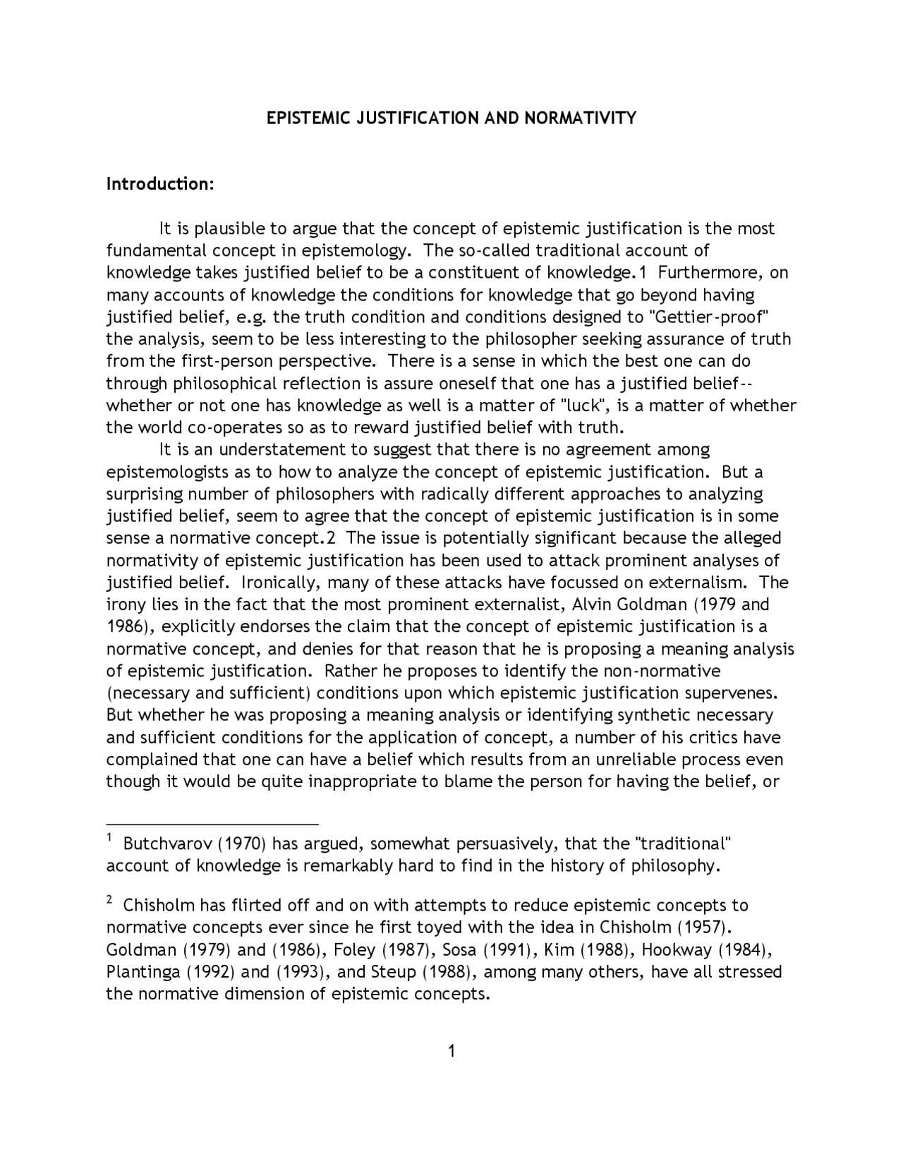 Epistemic Justification and Normativity - Lecture Notes | 188 202 - Docsity