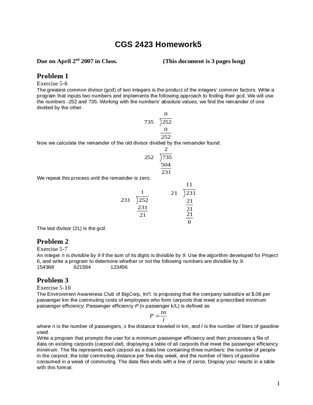 Homework 5 Unsolved Questions C For Engineers Cgs 2423 Docsity