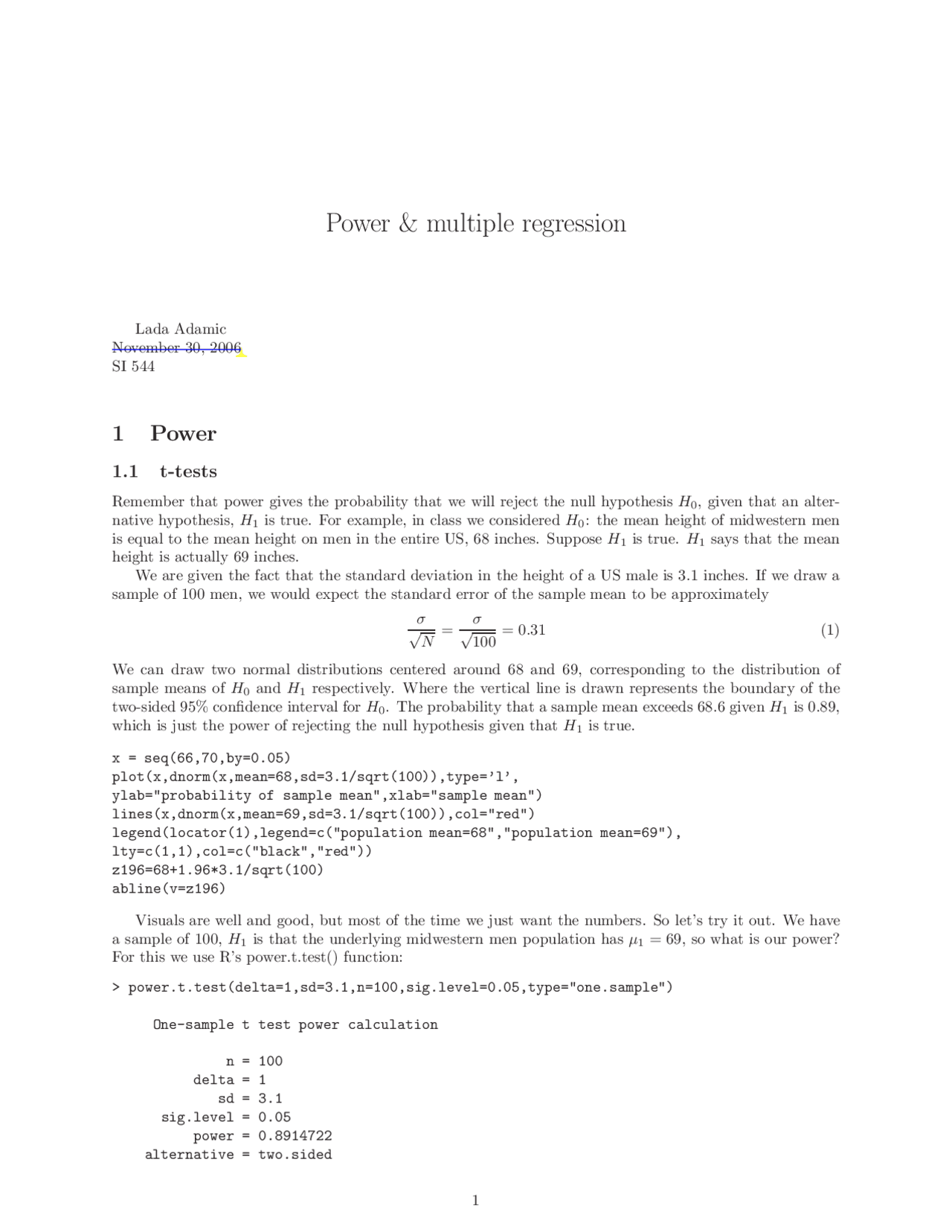 Power And Multiple Regression Introduction To Statistics And Analysis