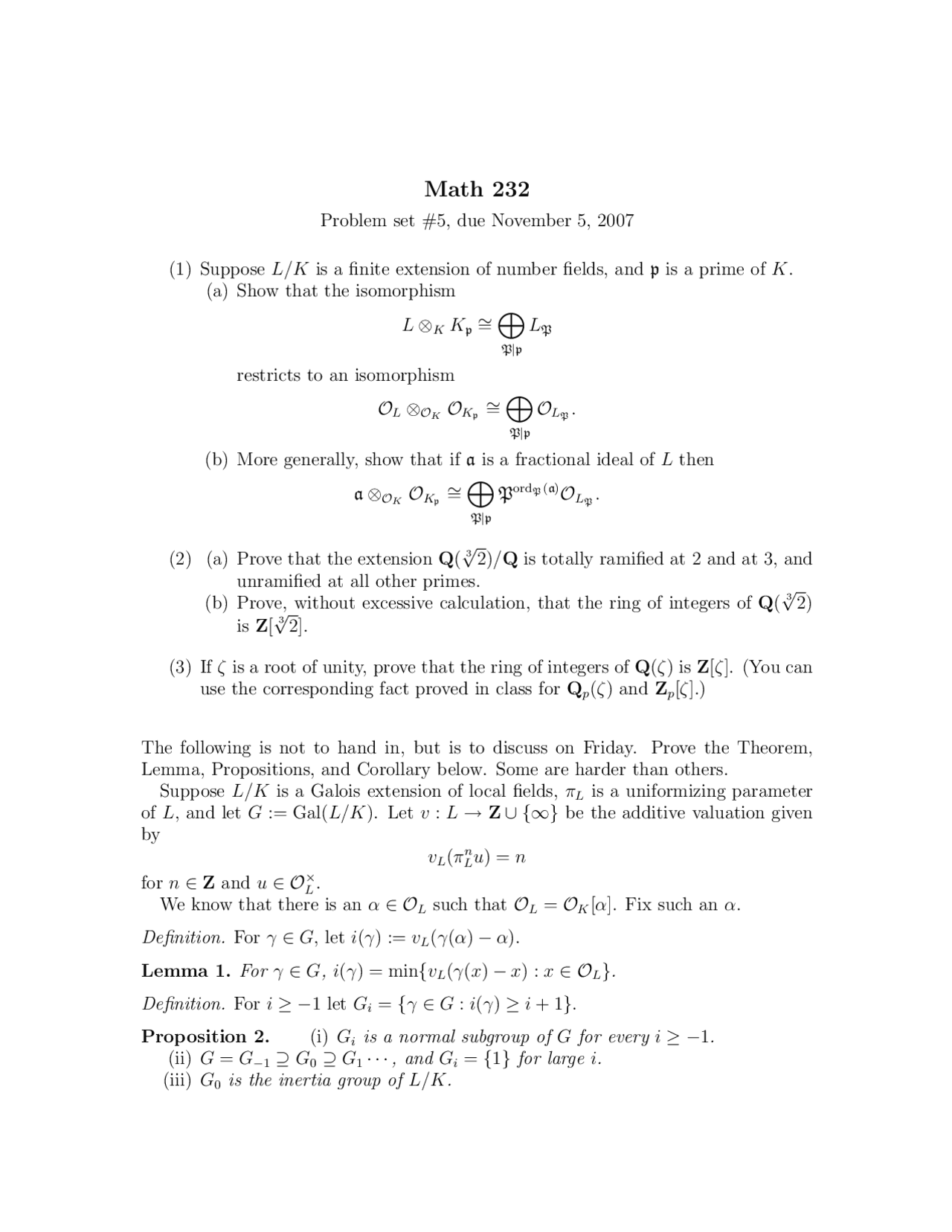 Problem Set 5 System Cell Biology Dev Bio 232 Docsity
