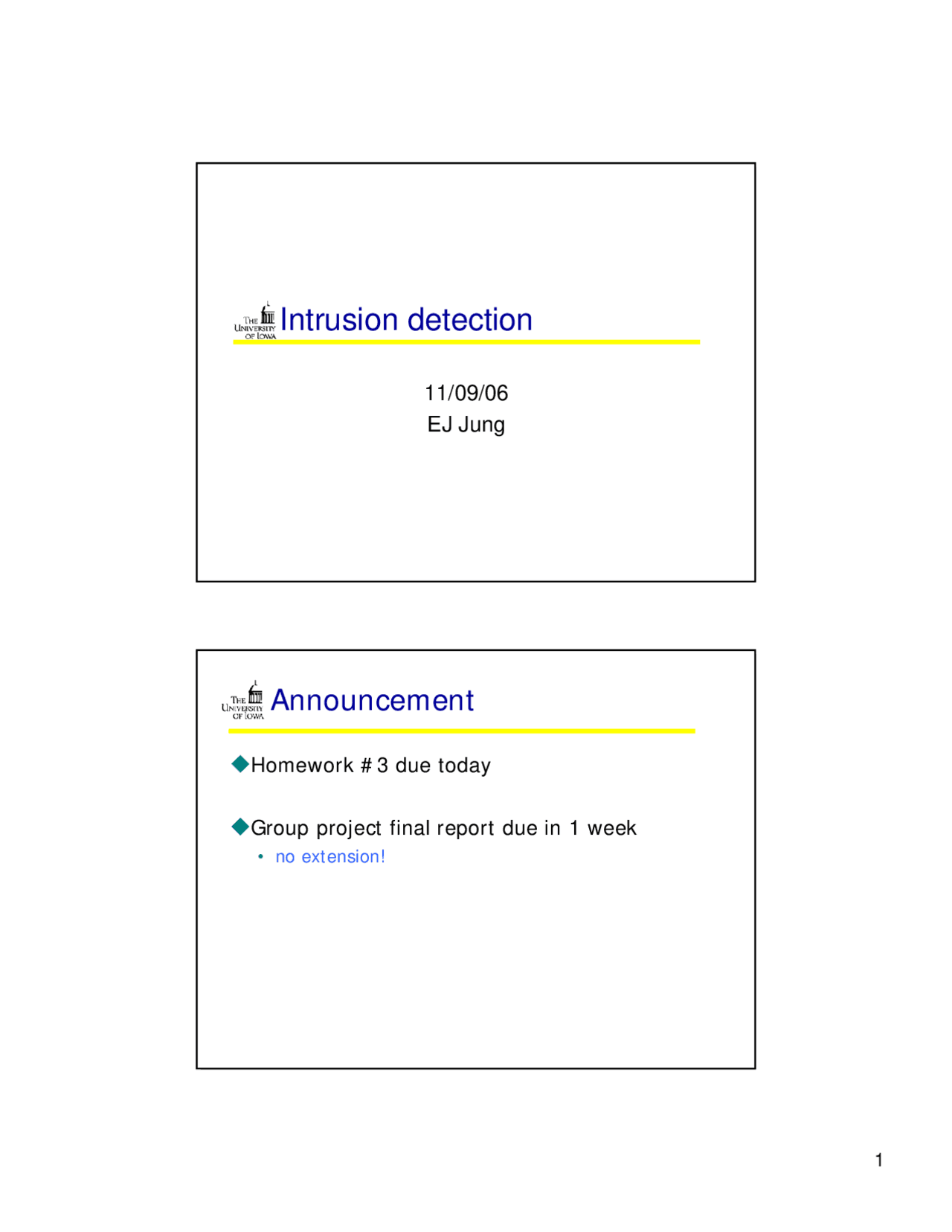 Intrusion Detection Lecture Slides 000 000 Docsity