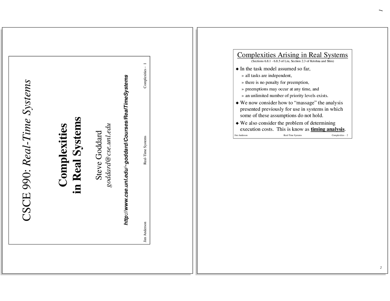 Lecture Slides On Complexities In Real Systems Csce 990 Docsity