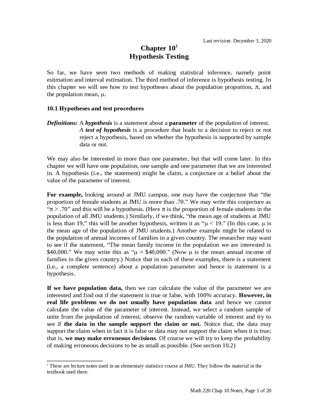 Hypothesis And Test Procedures Statistical Methods Research 1 Sta
