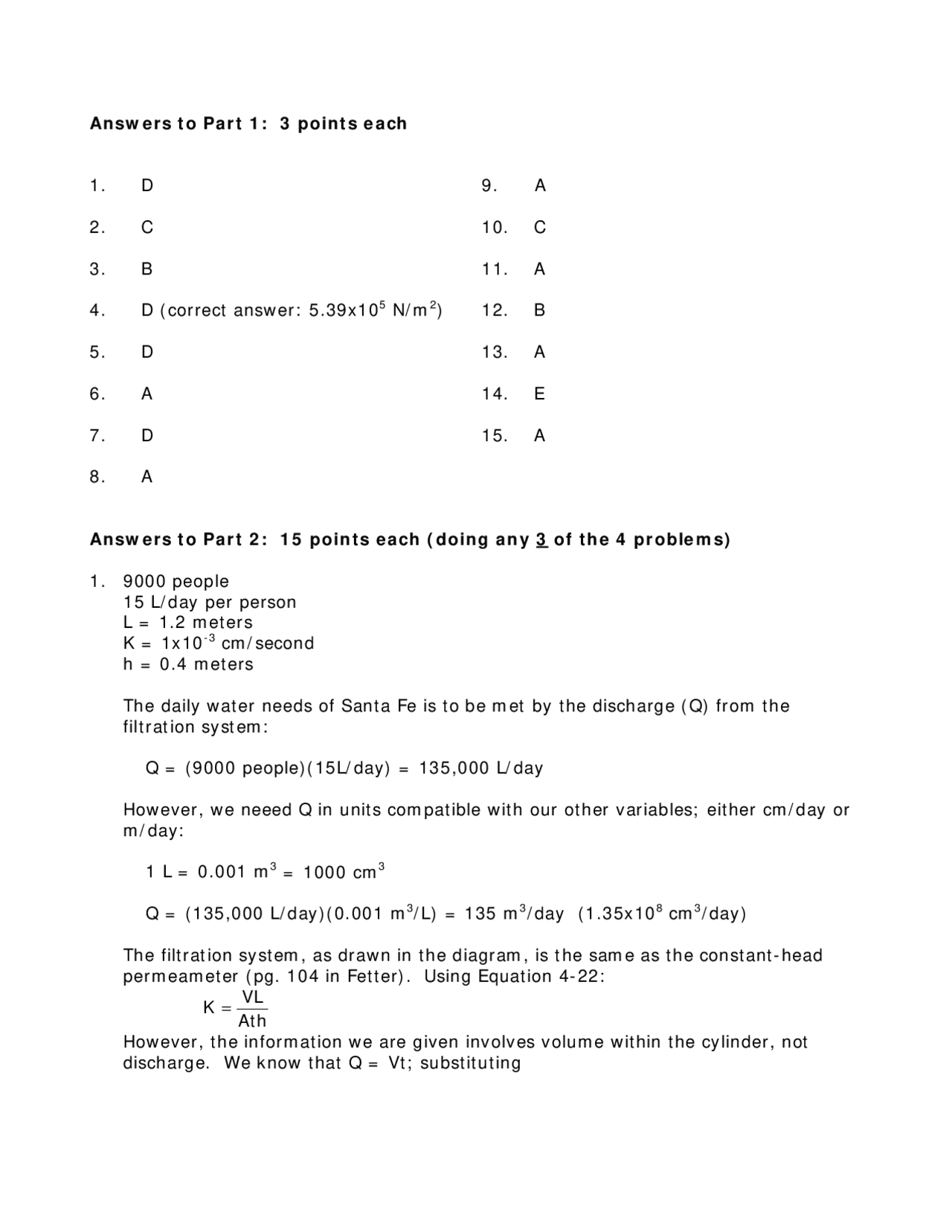 Solved Midterm Questions Hydrogeology Eps 462 Docsity