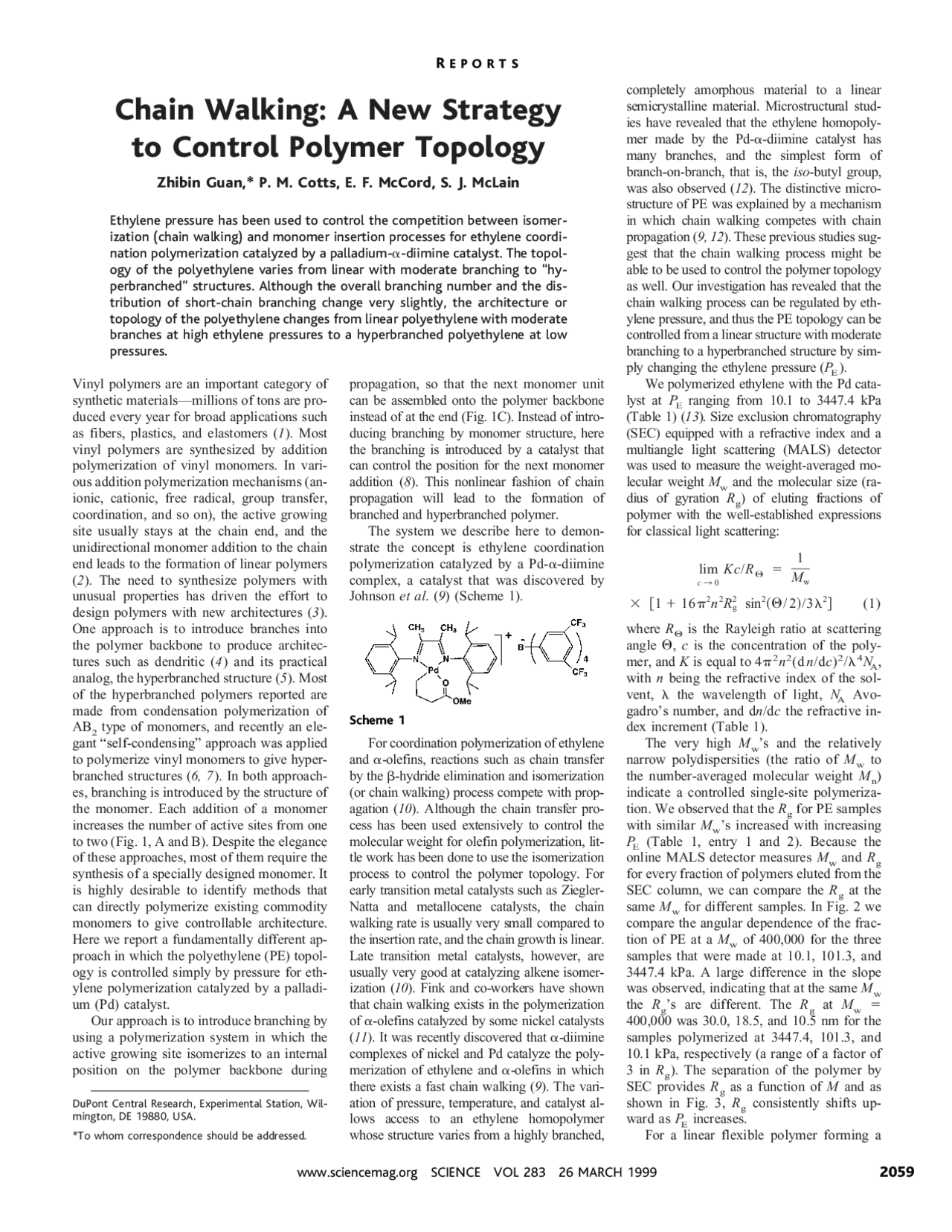 Chain Walking: A New Strategy to Control Polymer Topology | Arts 1 ...