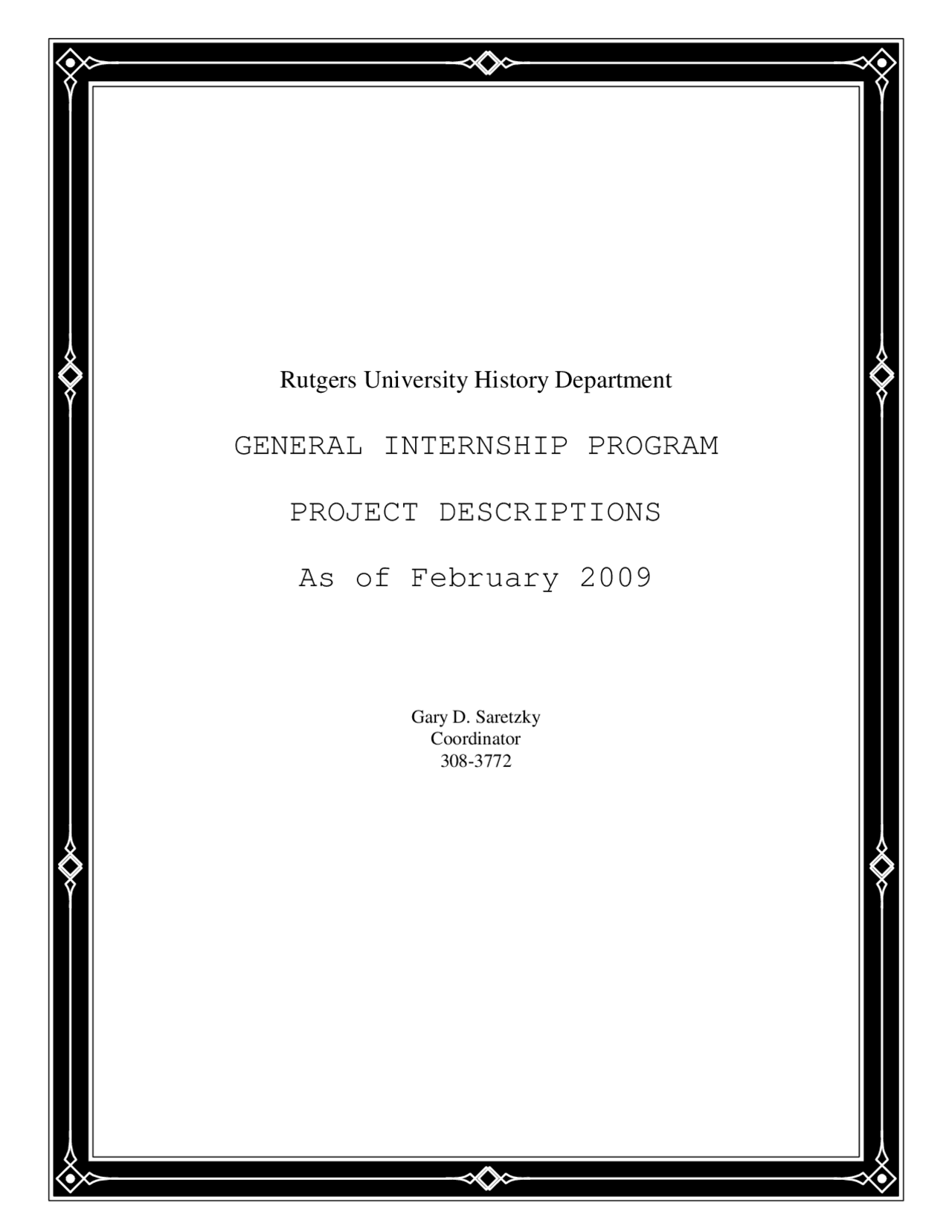 General Internship Program Project Descriptions | 506 452 | Study ...