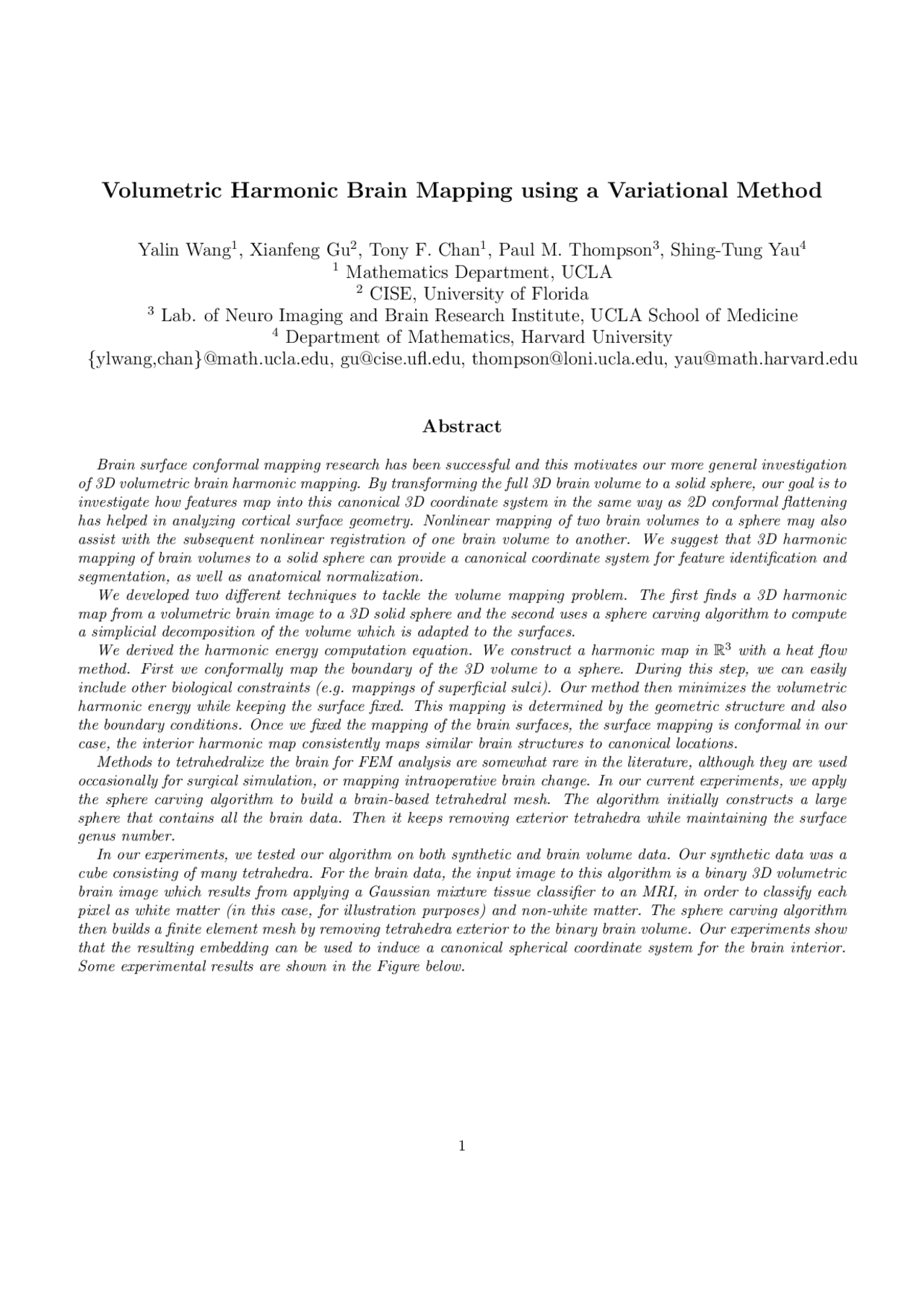 3d Brain Mapping Transforming Volumes To Canonical Coordinates Lab Reports Cryptography And