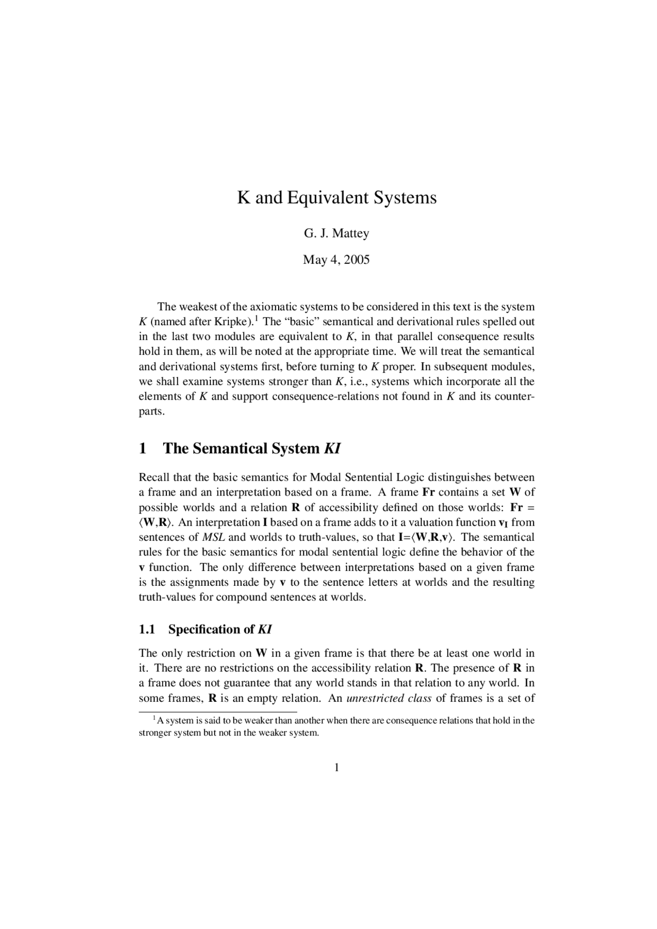 K And Equivalent Systems Modal Logic Assignment Phi 134 Docsity
