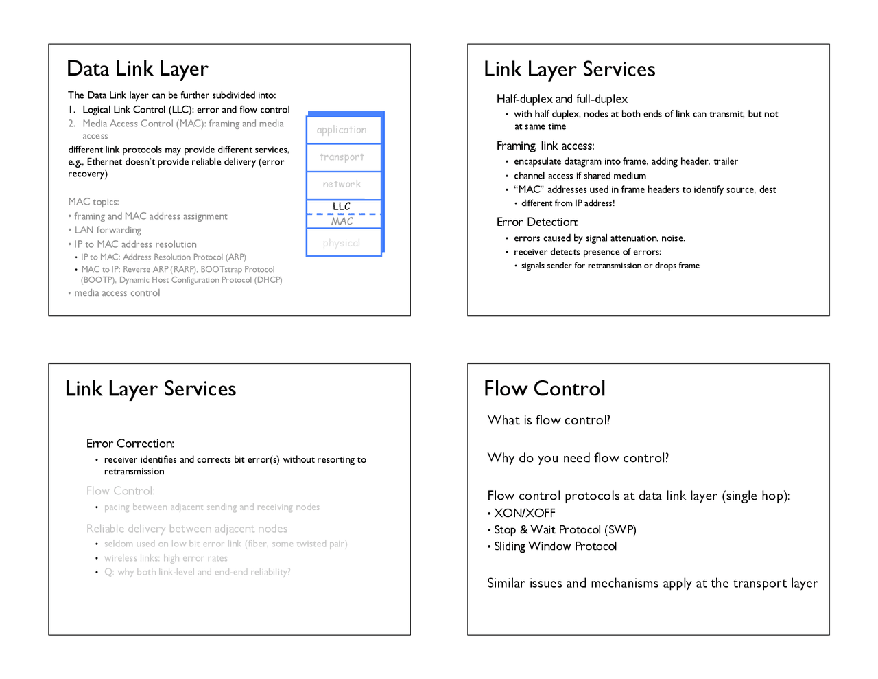 Alternating Bit Protocol Action in the Reliability - Lecture Slides | EECS 489 - Docsity