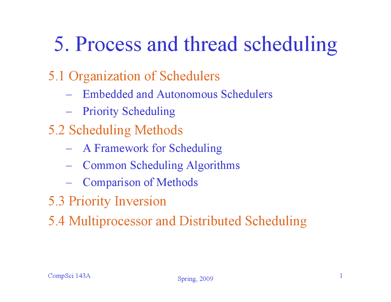 Process and Thread Scheduling - Notes | Rel Std 5 - Docsity