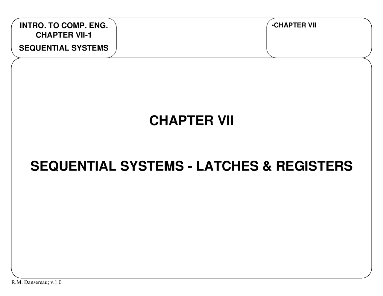 Sequential Systems Computer Engineering Lecture Notes Ece 2030 Docsity