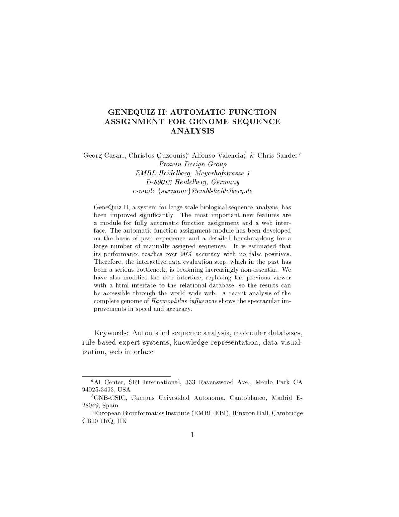 Automatic Function Assignment For Genome Sequence Analysis Cap 5510 Docsity