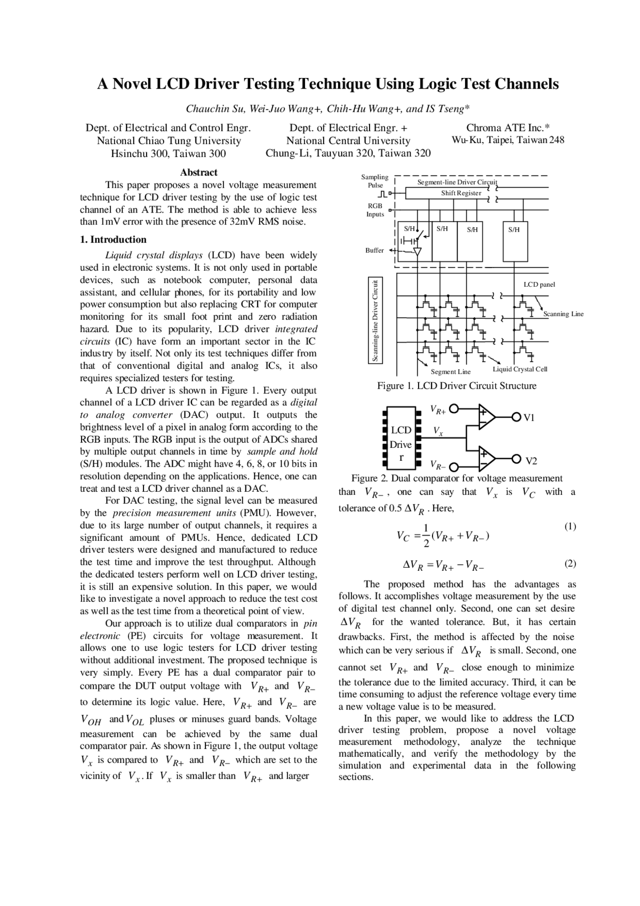 A Novel LCD Driver Testing Technique Using Logic Test Channels | Educ ...