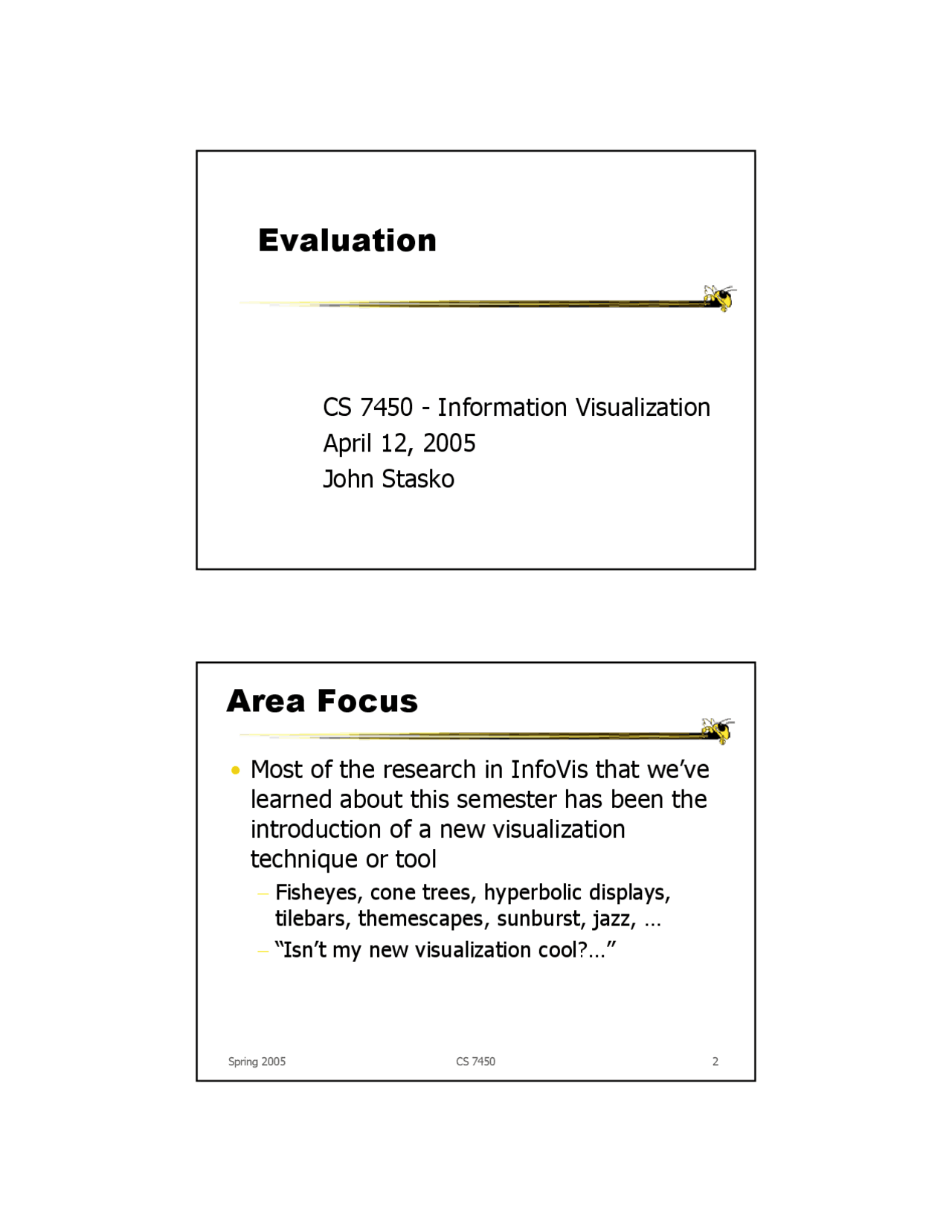 Evaluation Information Visualization Lecture Slides Cs 7450 Docsity