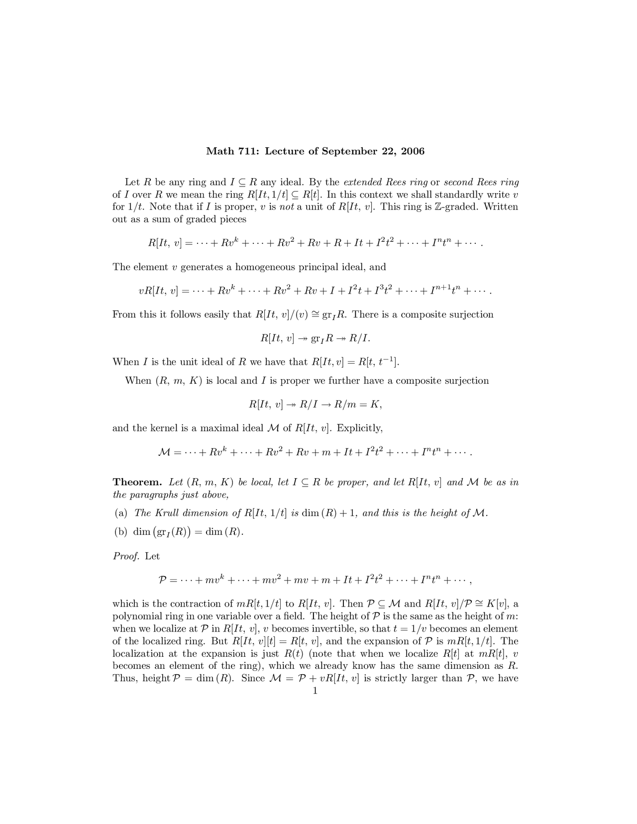 Corollary Of The Briancon Skoda Theorem Advanced Algebra Math 711
