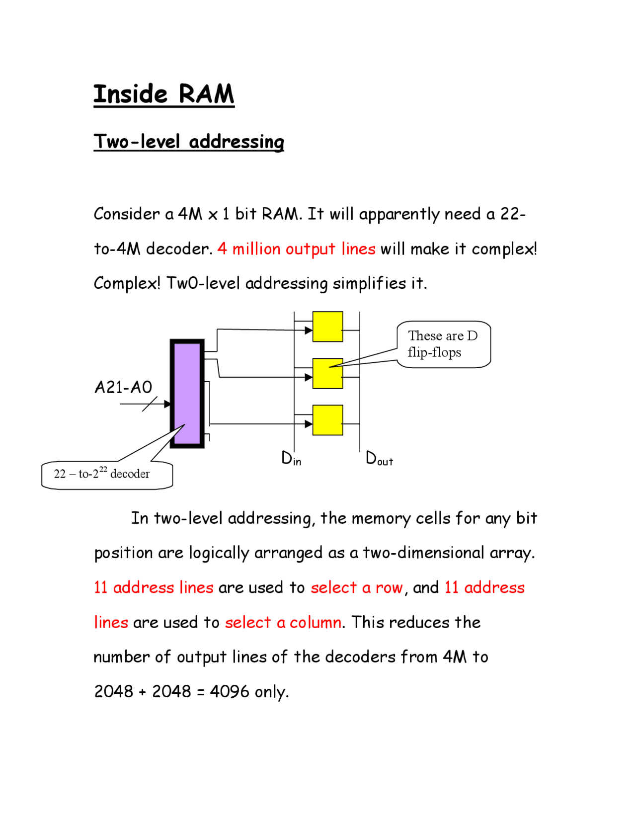 Two Level Addressing Lecture Notes 22c 060 Docsity