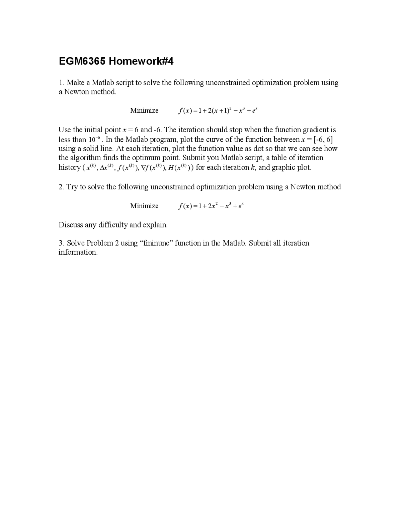 Practice Homework 4 Structural Optimization Egm 6365 Docsity