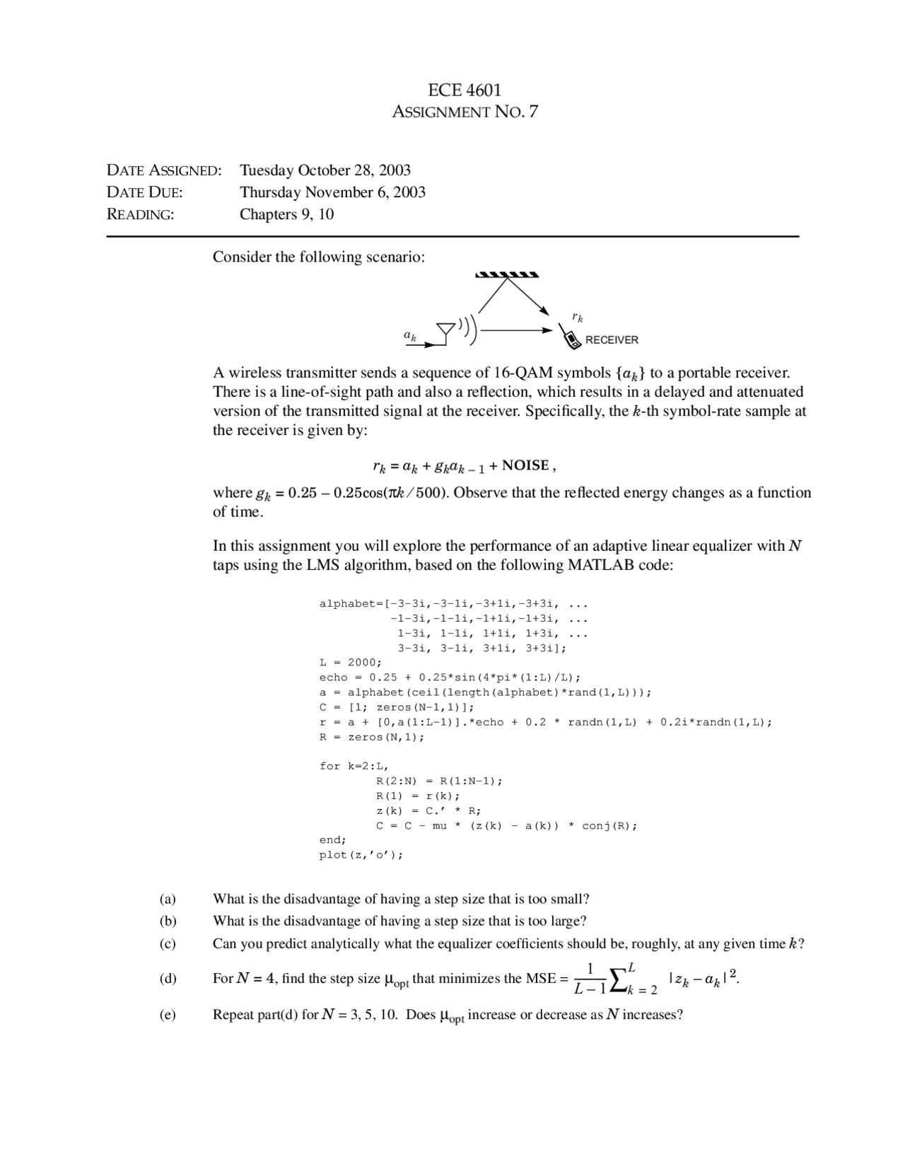 Performance Analysis of Adaptive Linear Equalizer in a Wireless Communication System ...