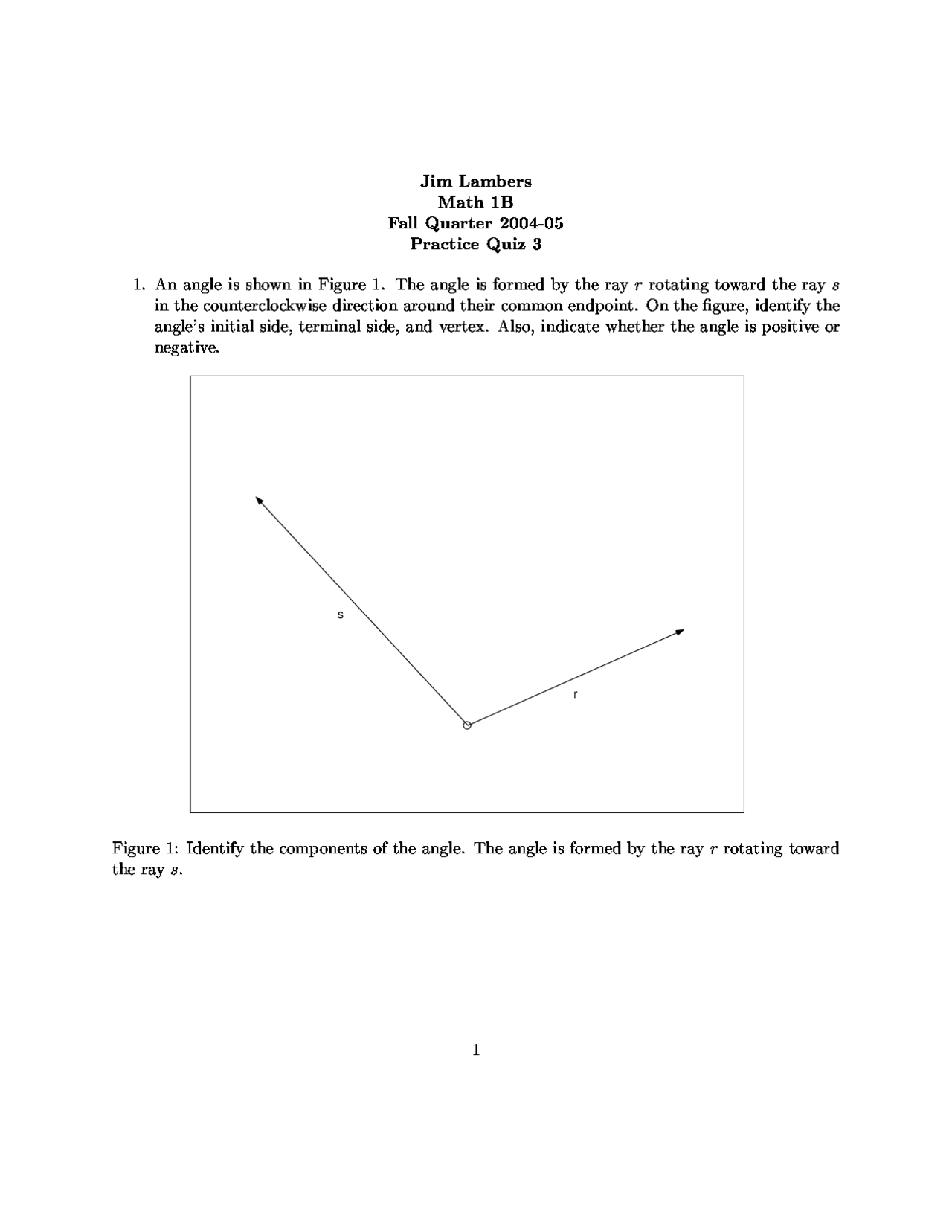 Practice Quiz 3 for Pre-Calculus | Math 1B - Docsity