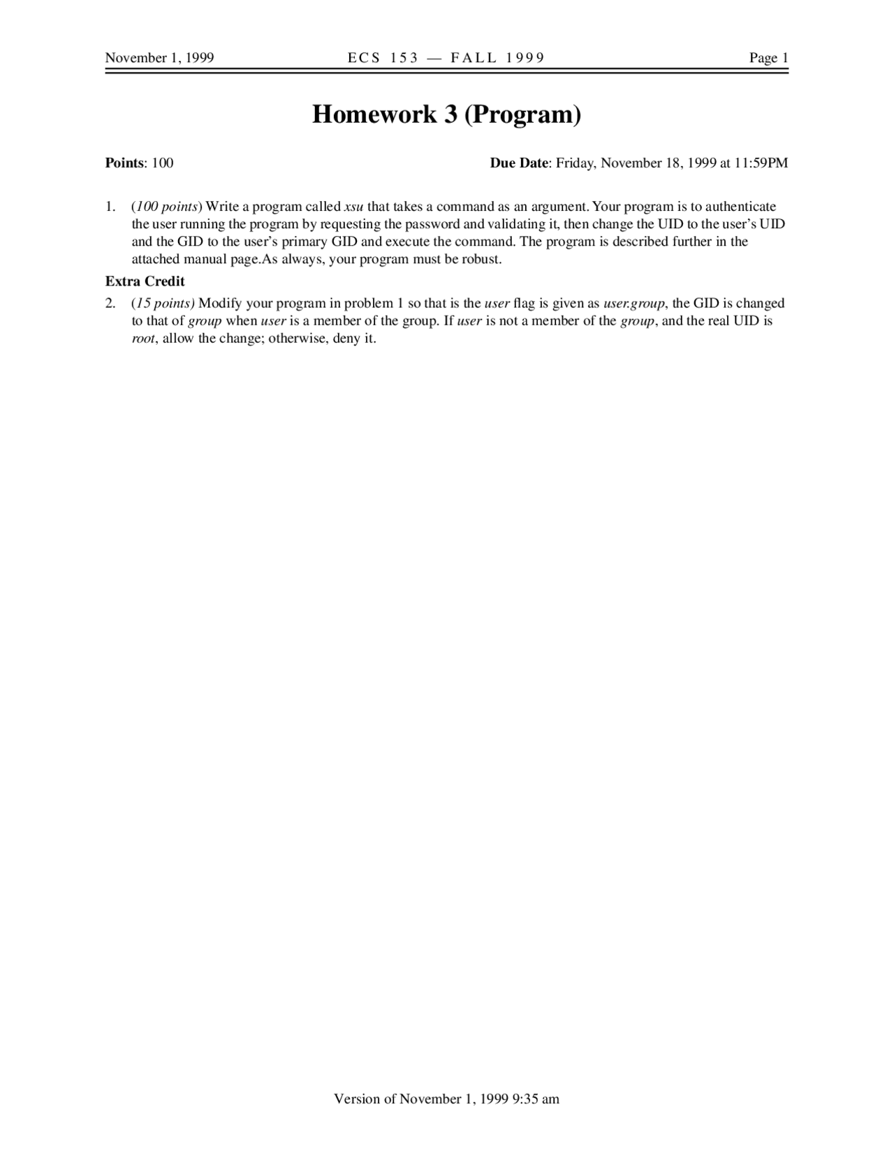 Computer Security Homework 3 Problems Ecs 153 Docsity