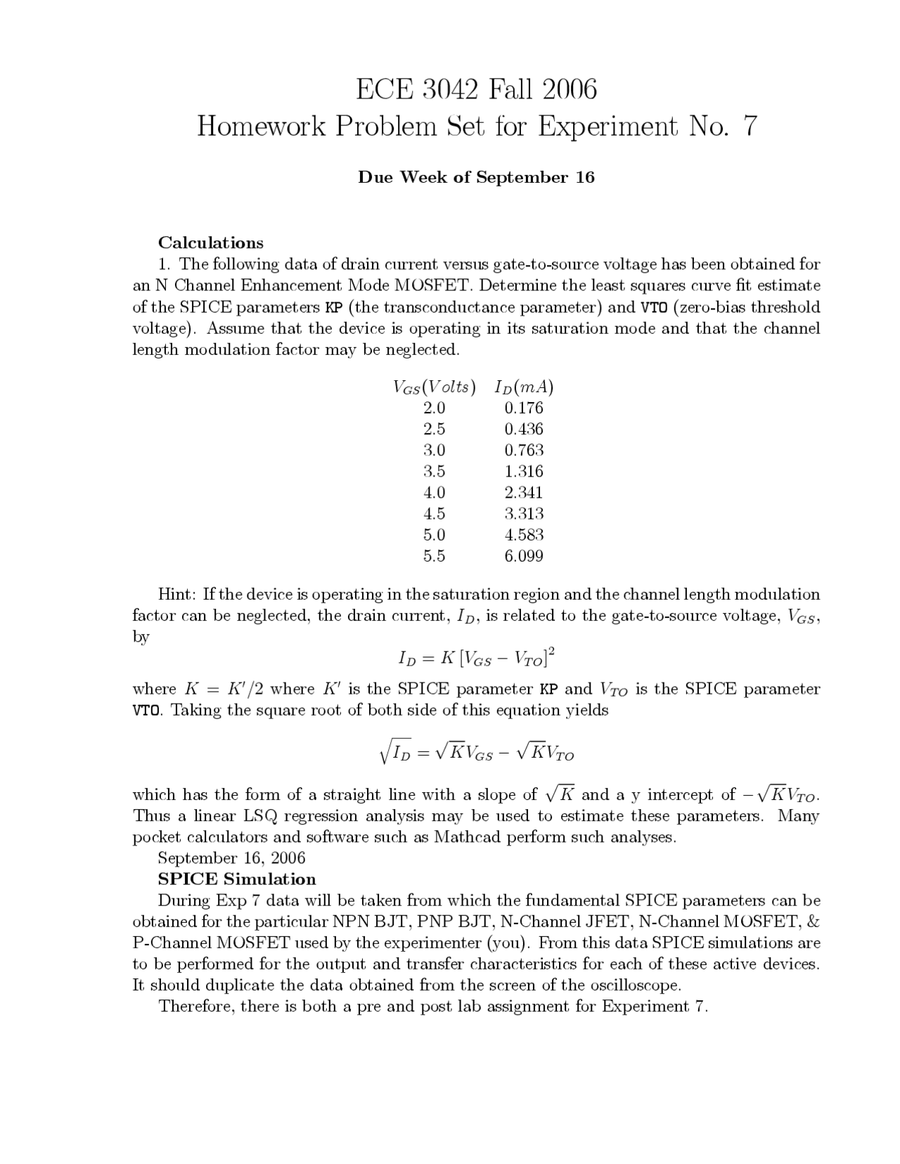 Fundamentals Of Spice Simulations In Microelectronic Circuit Ece 3042