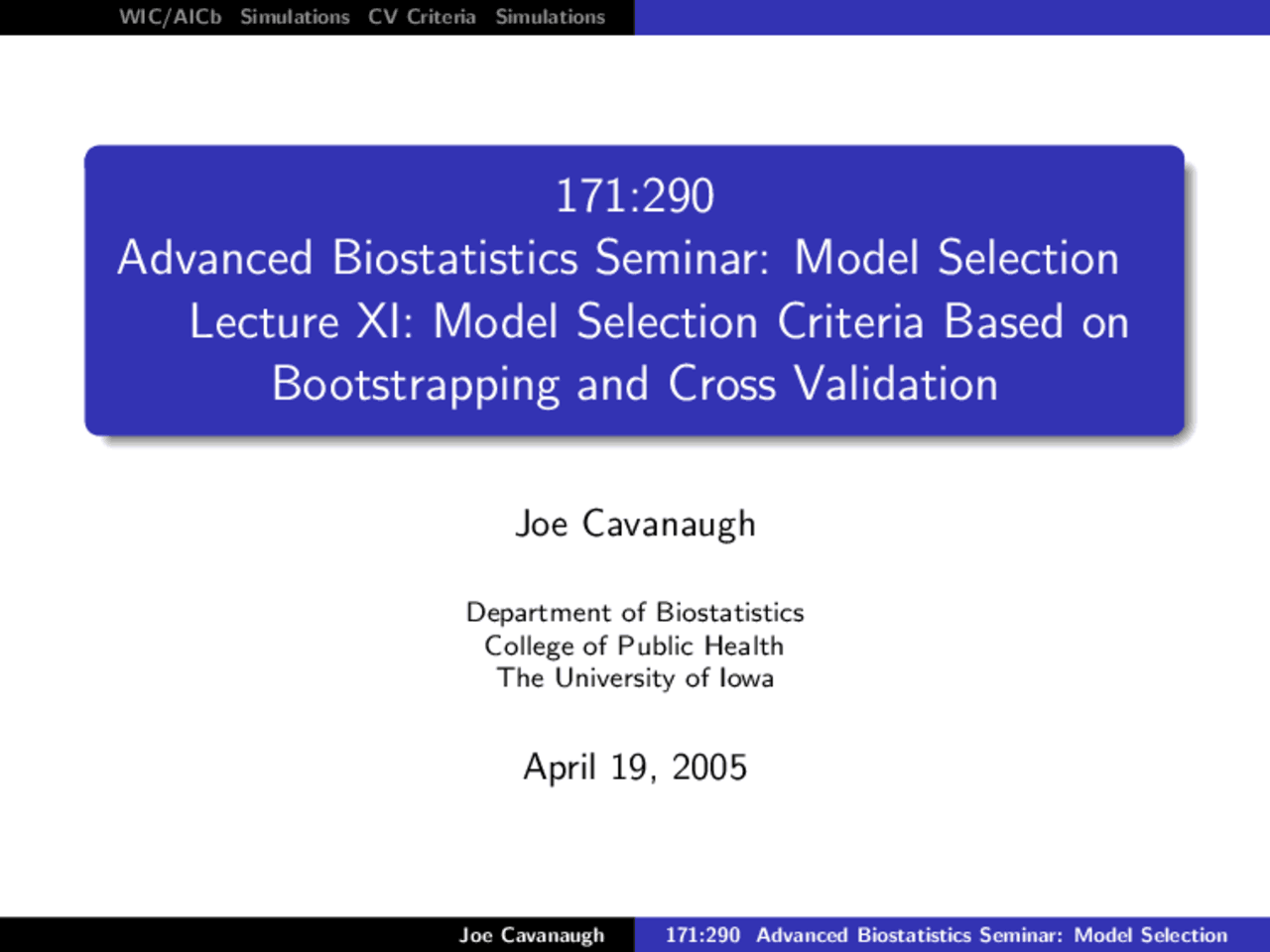 Model Selection Criteria Based On Bootstrapping And Cross Validation 171 290 Docsity