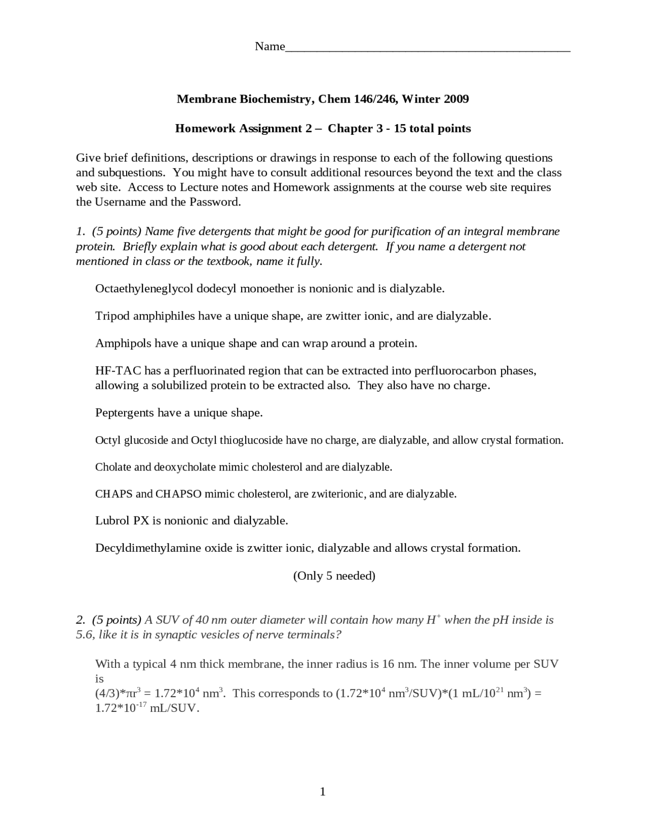 Membrane Biochem Homework 2: Purification of Membrane Proteins ...