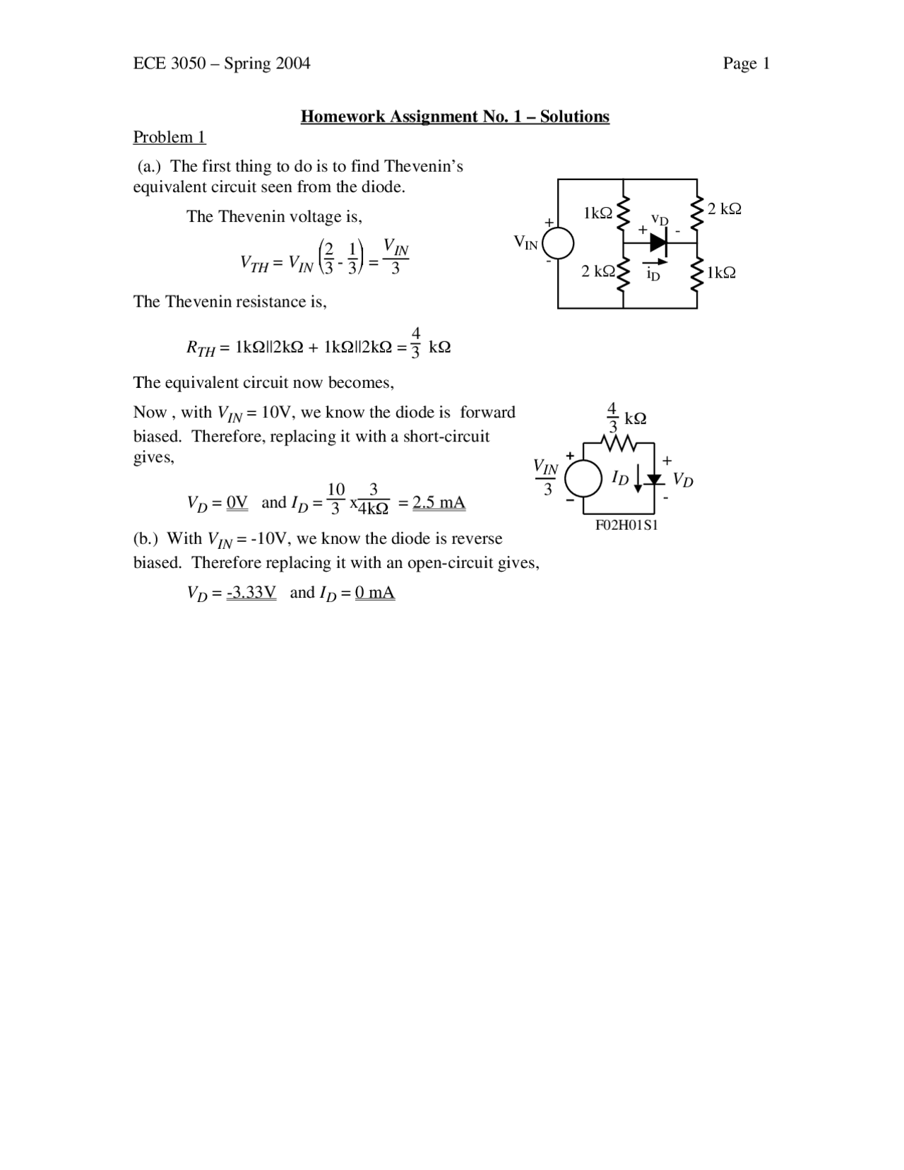 5 Solved Problems On The Equivalence Circuit Assignment Ece 3050