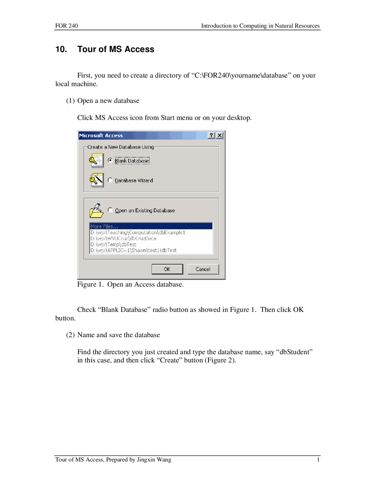 Tour of MS Access - Introduction to Computing in Natural Resources | FOR 240 - Docsity