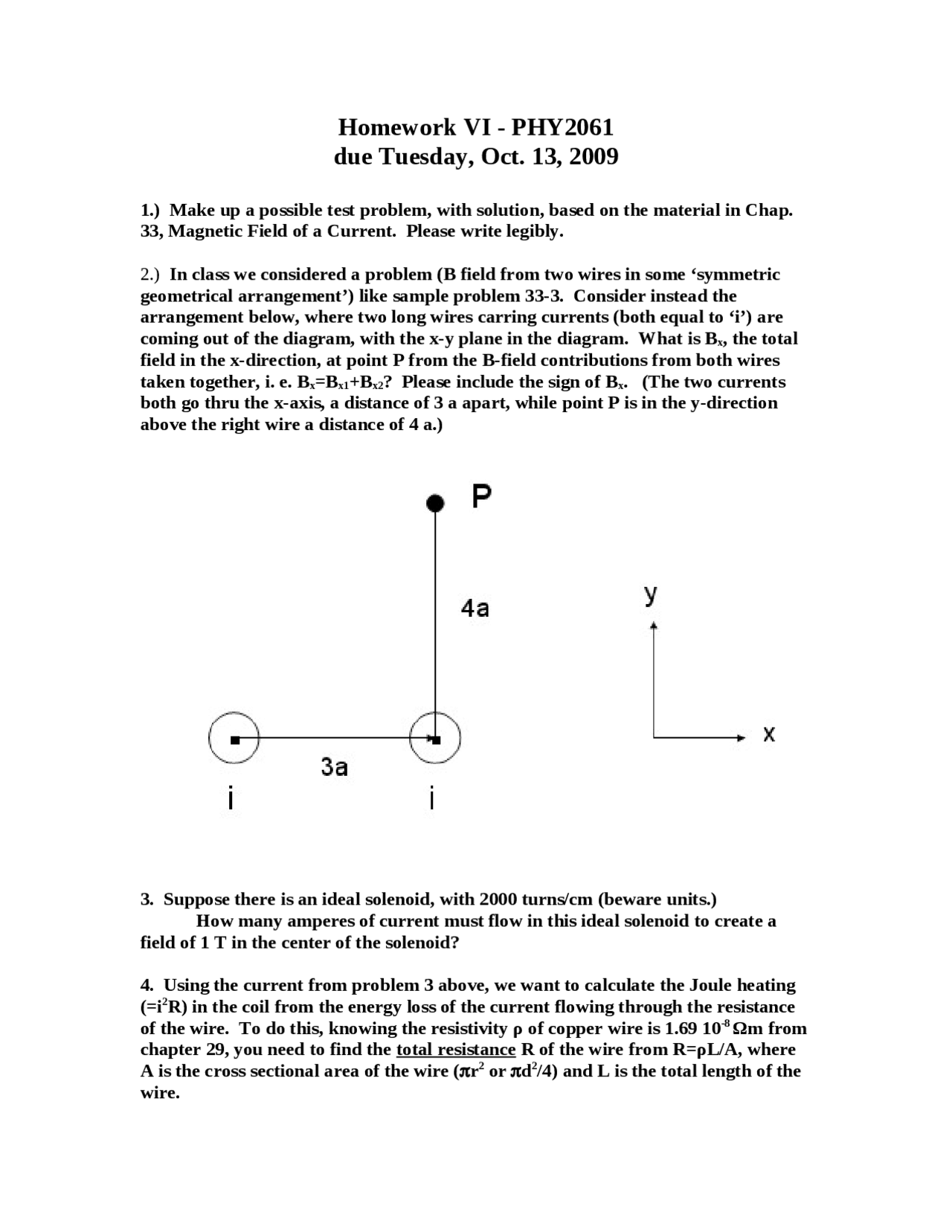 Enriched Physics With Calculus Homework Iv Phy 2061 Docsity