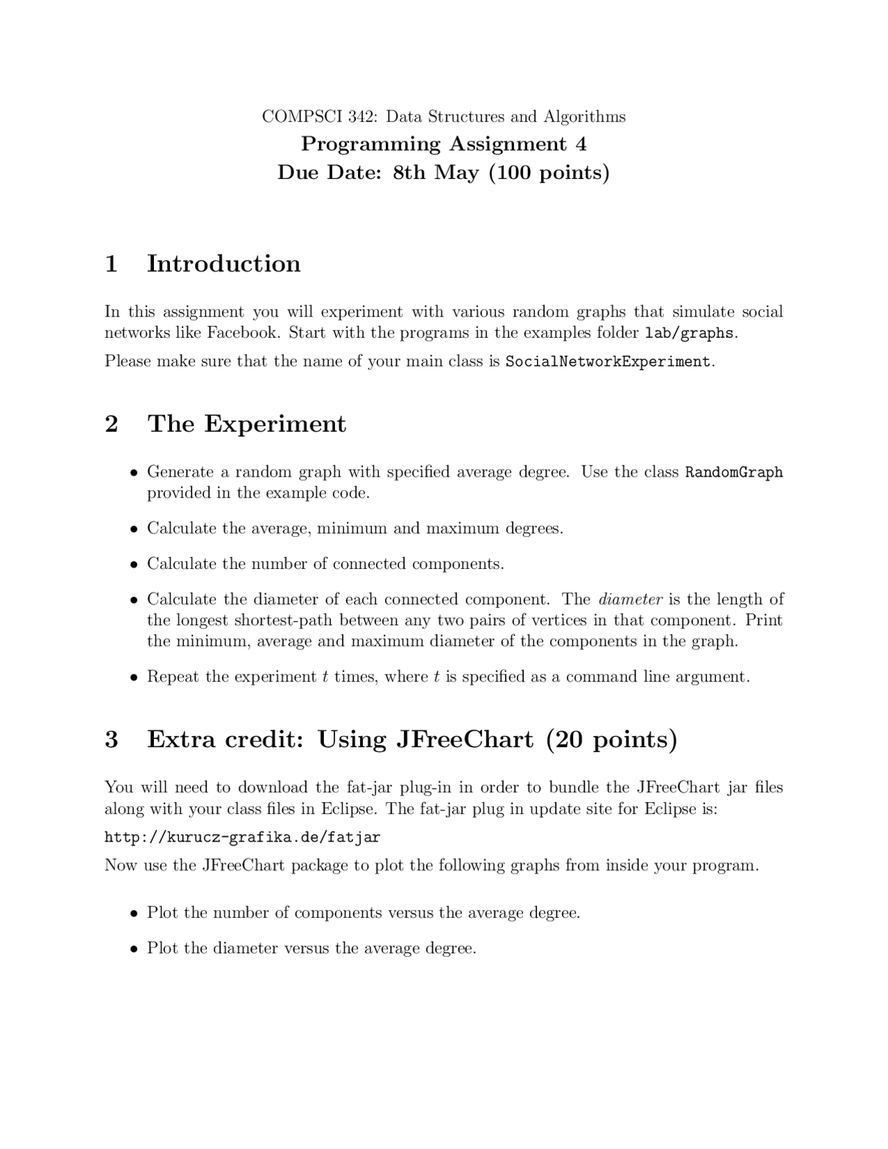 Programming Assignment 4 Data Structures And Algorithms Compsci 342 7414