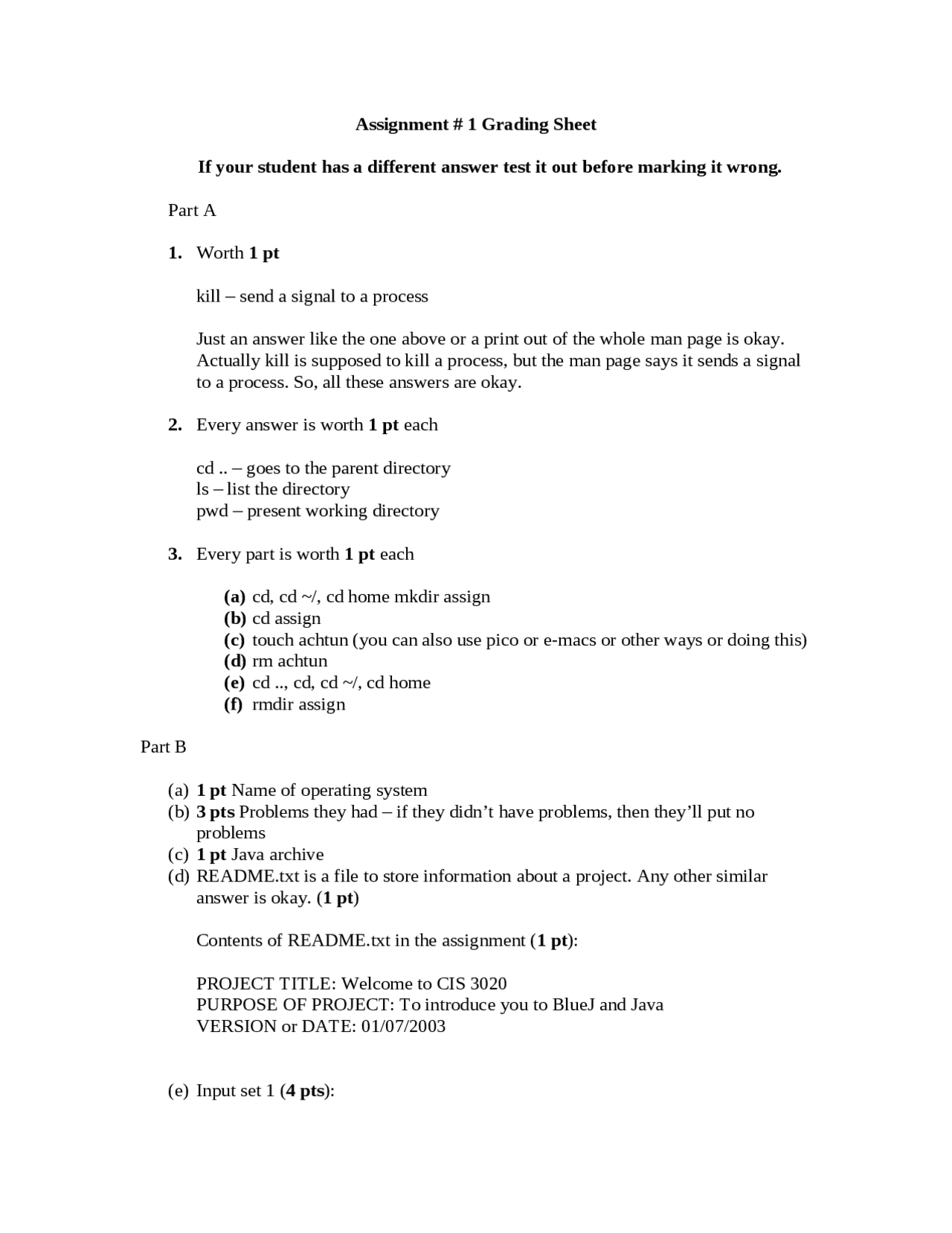 Assignment I Grading Sheet Advance Programming Fundamentals Cis 3020 Docsity