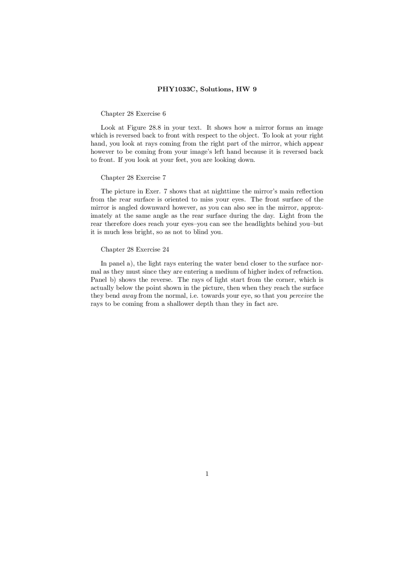 Solutions To Homework 9 For Discovering Physics Phy 1033 Docsity