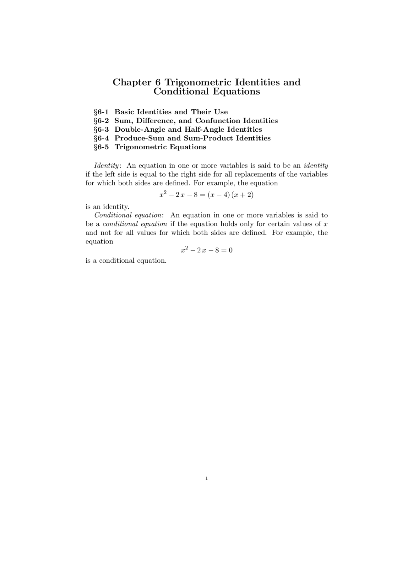 Trigonometric Identities and Conditional Equations | Uni Stu 6 - Docsity