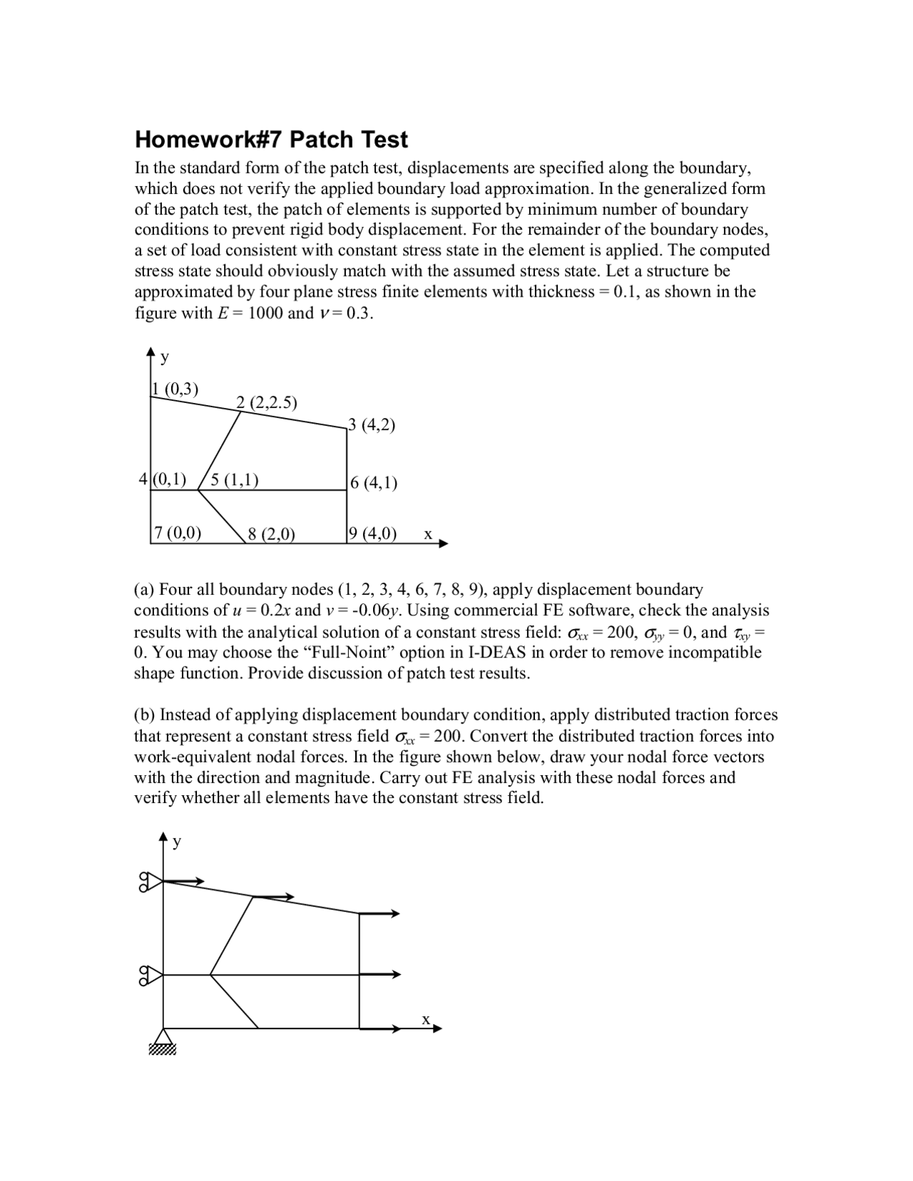 Homework 7 For Finite Elementary Analysis Eml 5526 Docsity