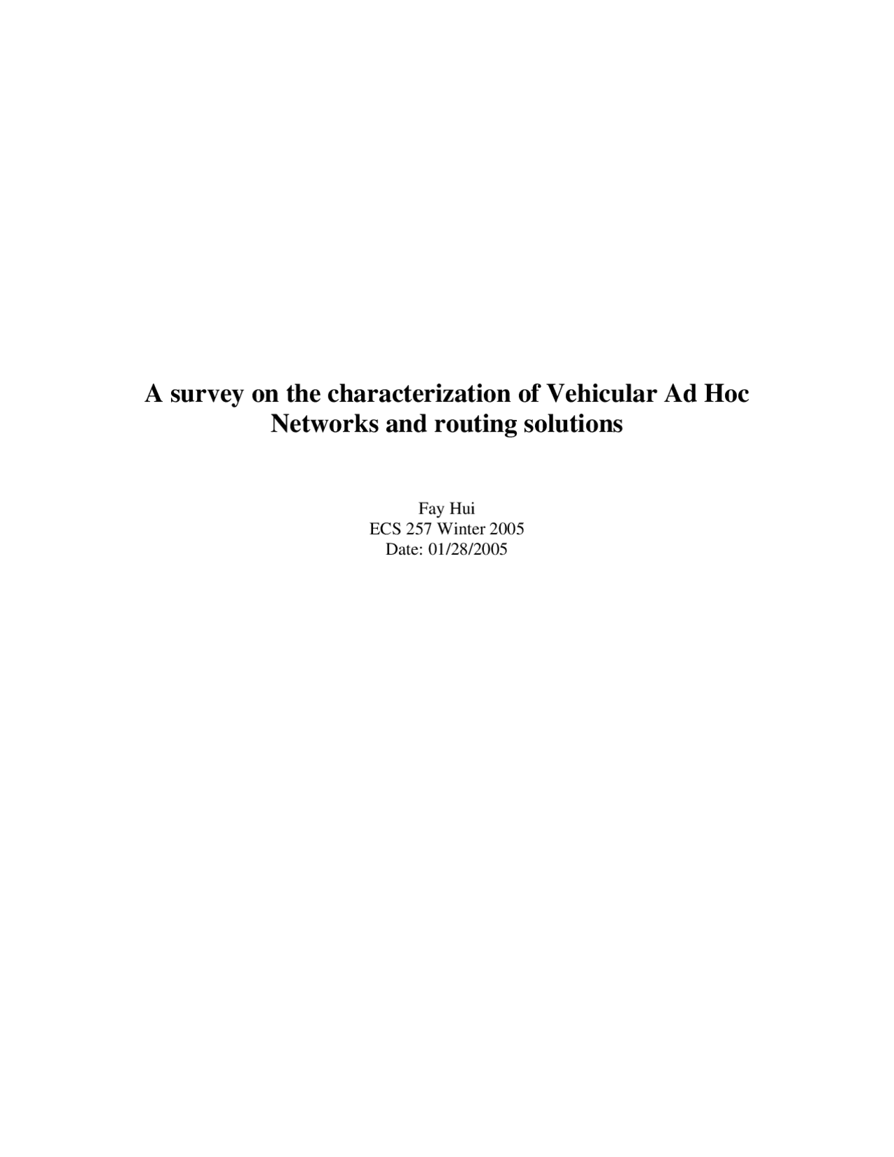 Vehicular Ad Hoc Networks (VANET) - Characteristics, Routing Protocols ...