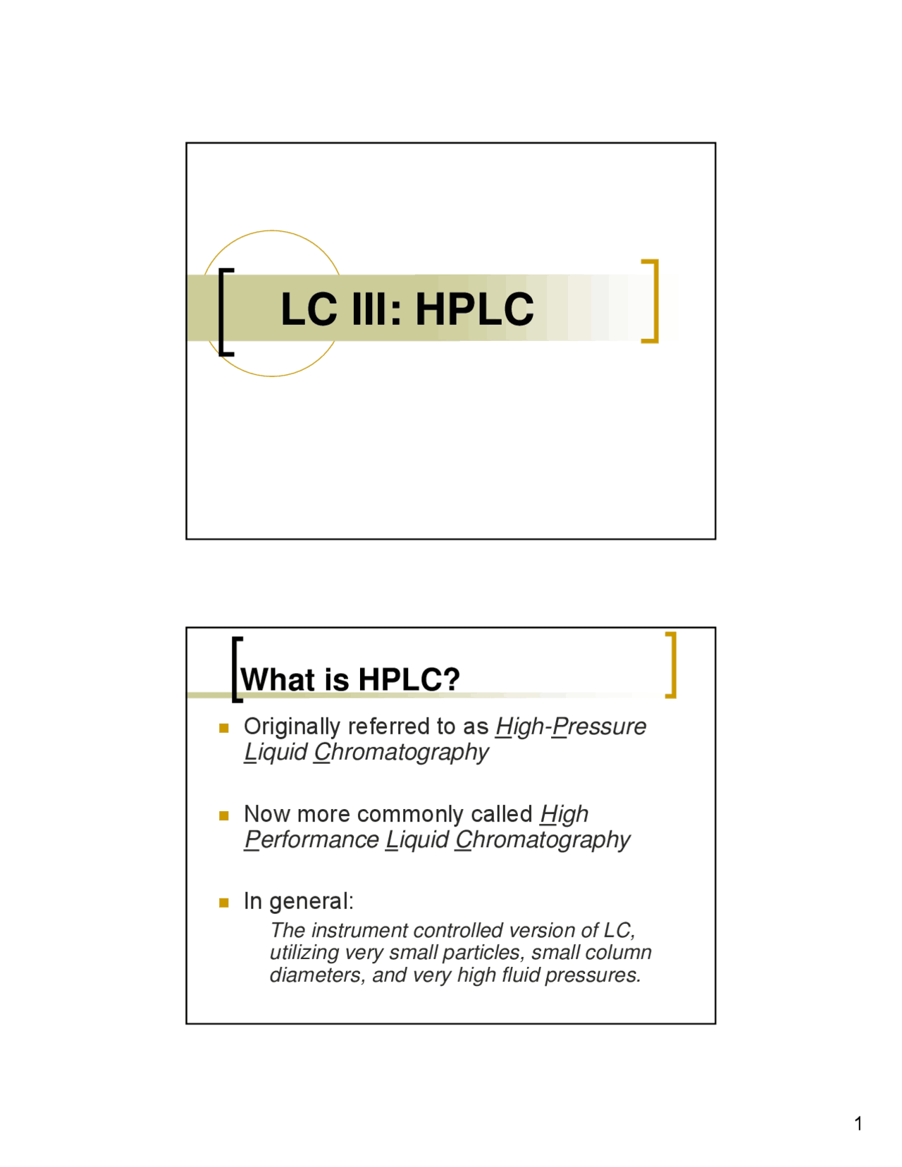 What is HPLC - Lecture Slides | BCH 6107 | Study notes Biochemistry ...