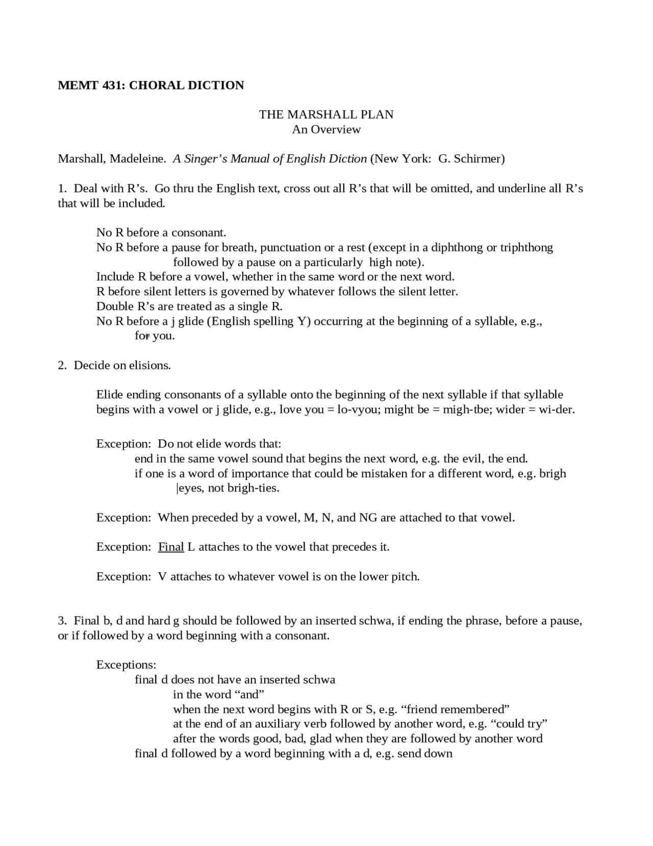 The Marshall Plan Overview - Lecture Notes | MEMT 431 - Docsity