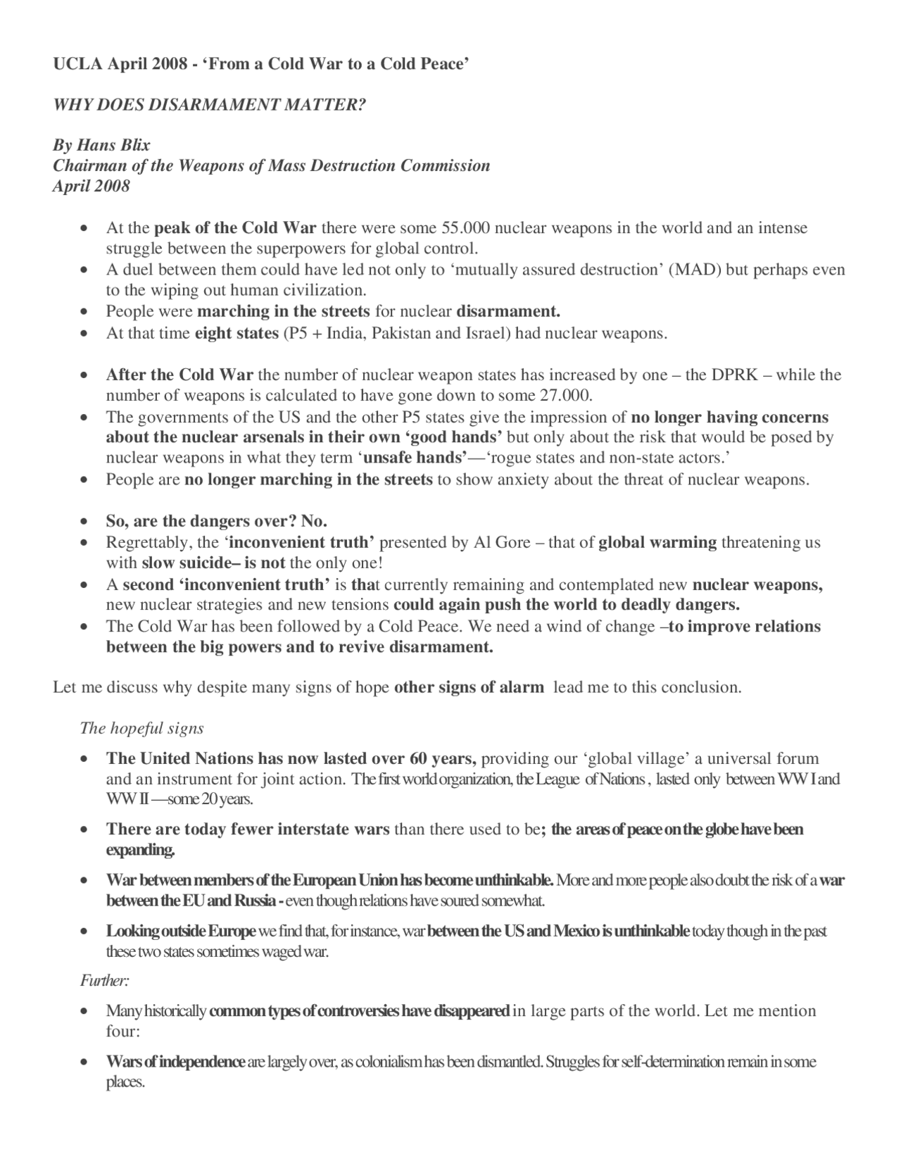 From a Cold War to a Cold Peace - Notes | KOREA 0105A | Study notes ...