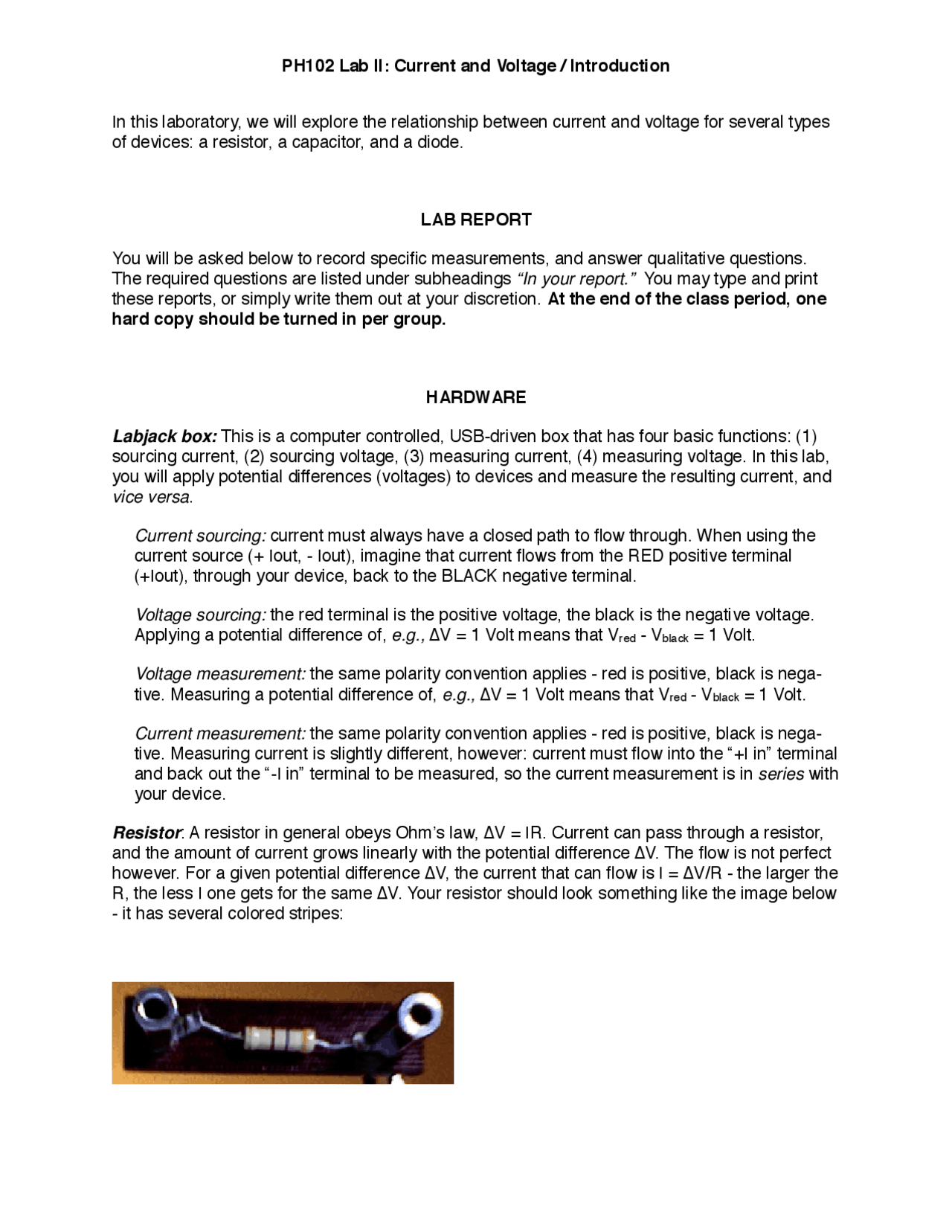 Current And Voltage Introduction Lecture Notes Ph 102 Docsity